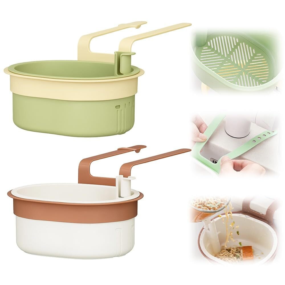 Sink Strainer Basket, New Self-Cleaning Kitchen Sink Food Waste Catcher ...