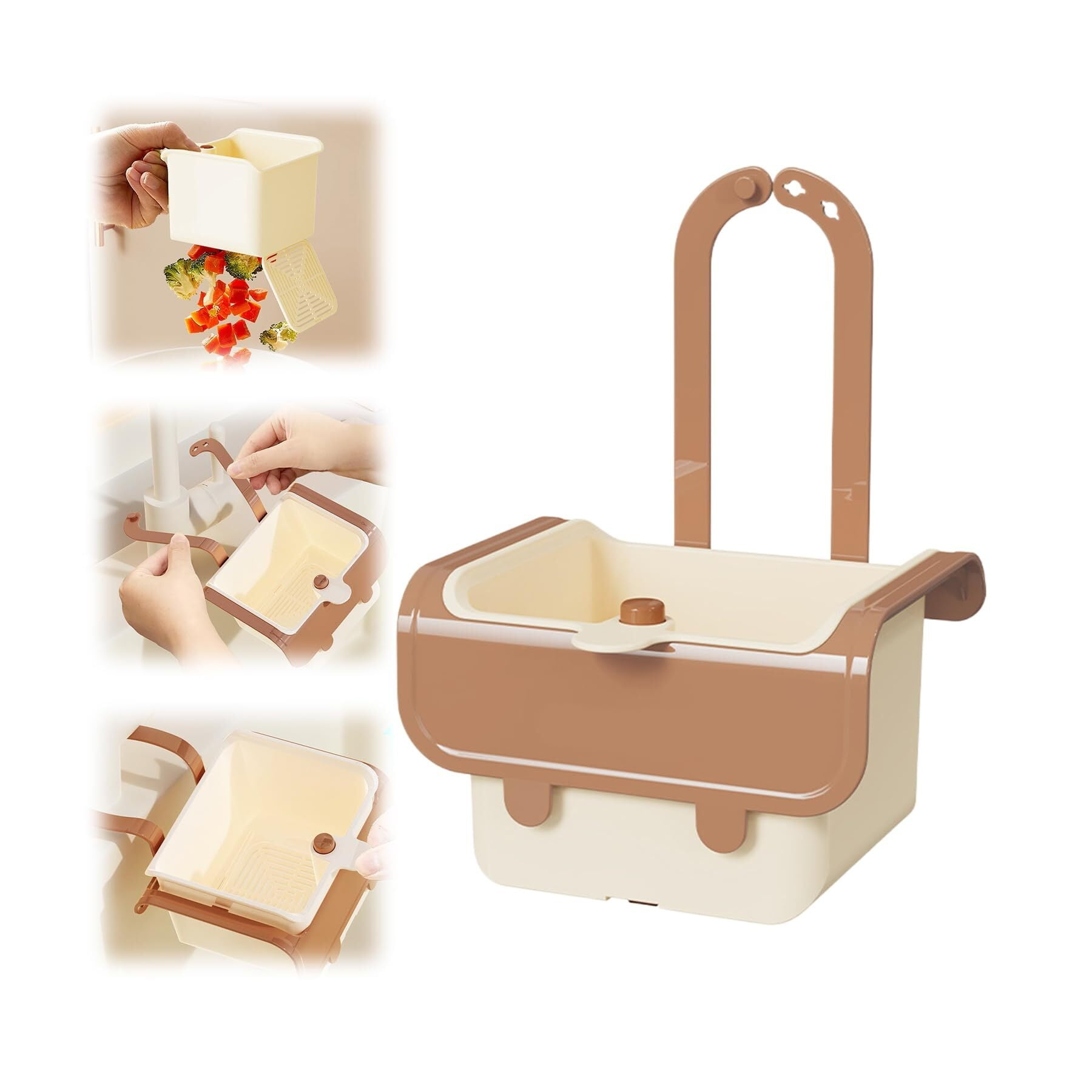 Sink Strainer Basket, Self-Cleaning Kitchen Sink Food Waste Catcher ...