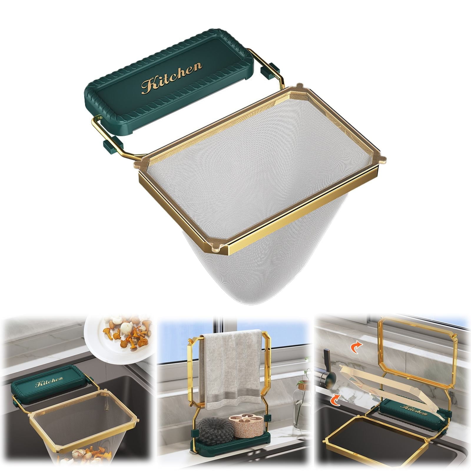 Sink Strainer Foldable Food Catcher for Kitchen Sink - Sink Net ...