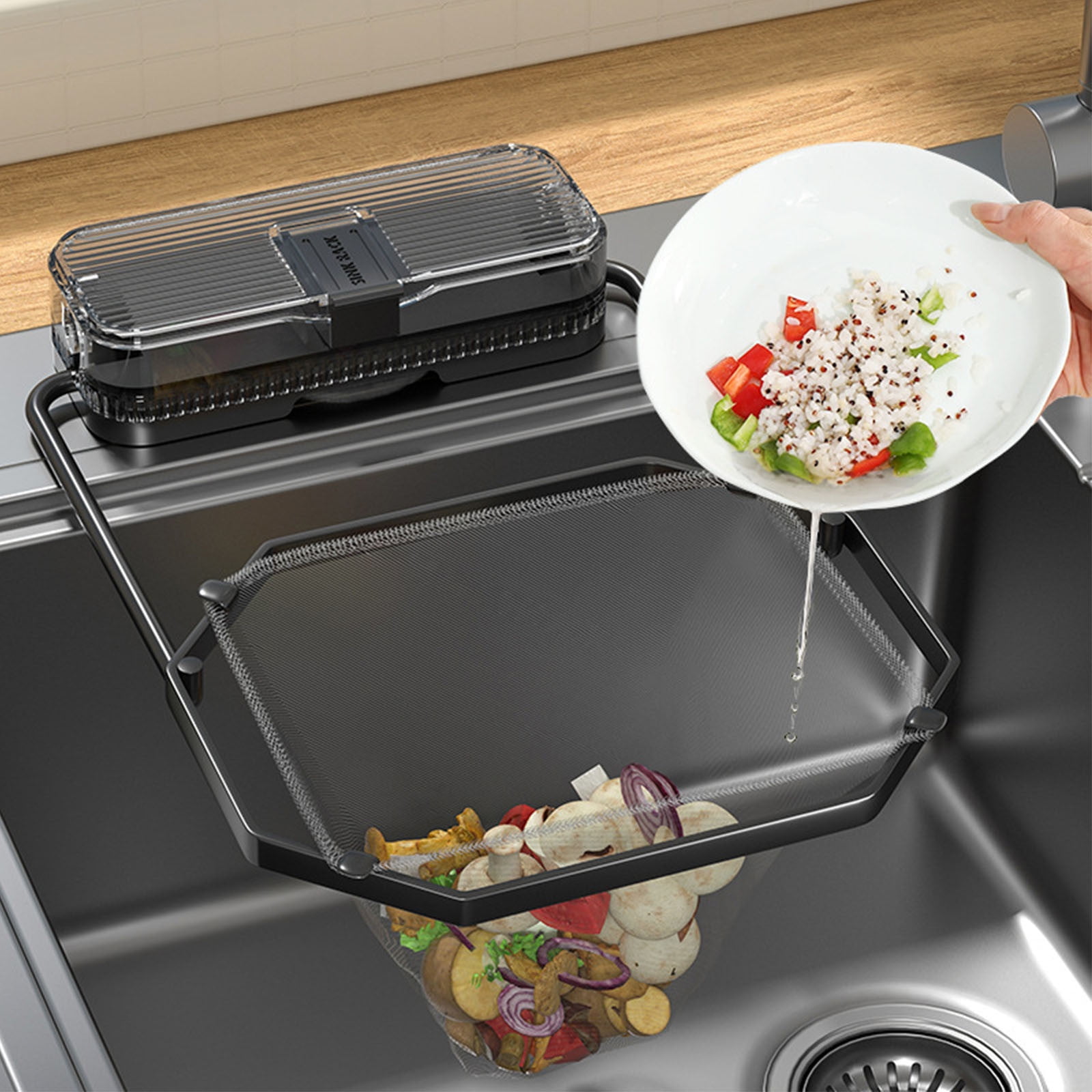 Sink Strainer Foldable Food Catcher for Kitchen Sink - Sink Net ...