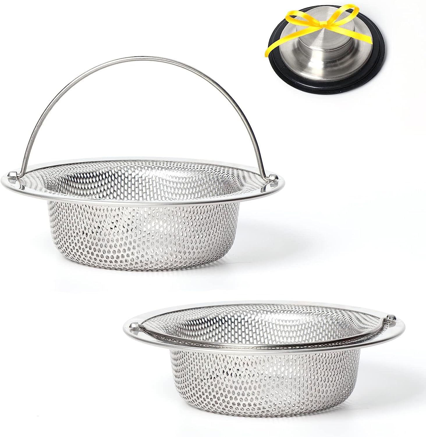 Sink Strainer, Kitchen Sink Mesh Strainer, 2 Pack Kitchen Sink Filter ...