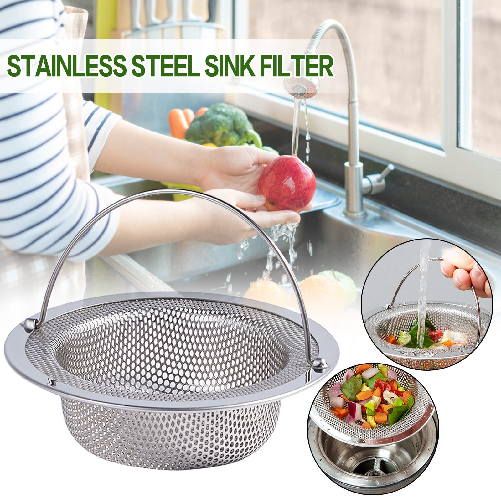 Sink Strainer Wide Suitable Kitchen Strainer Sink Edge Steel Stainless ...