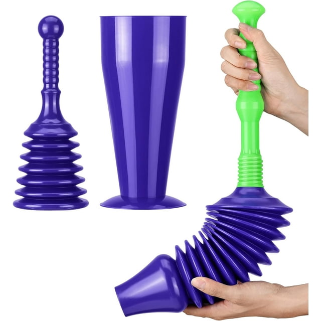 Sink & Toilet Plunger Bundle - Heavy Duty Plungers for Bathroom ...