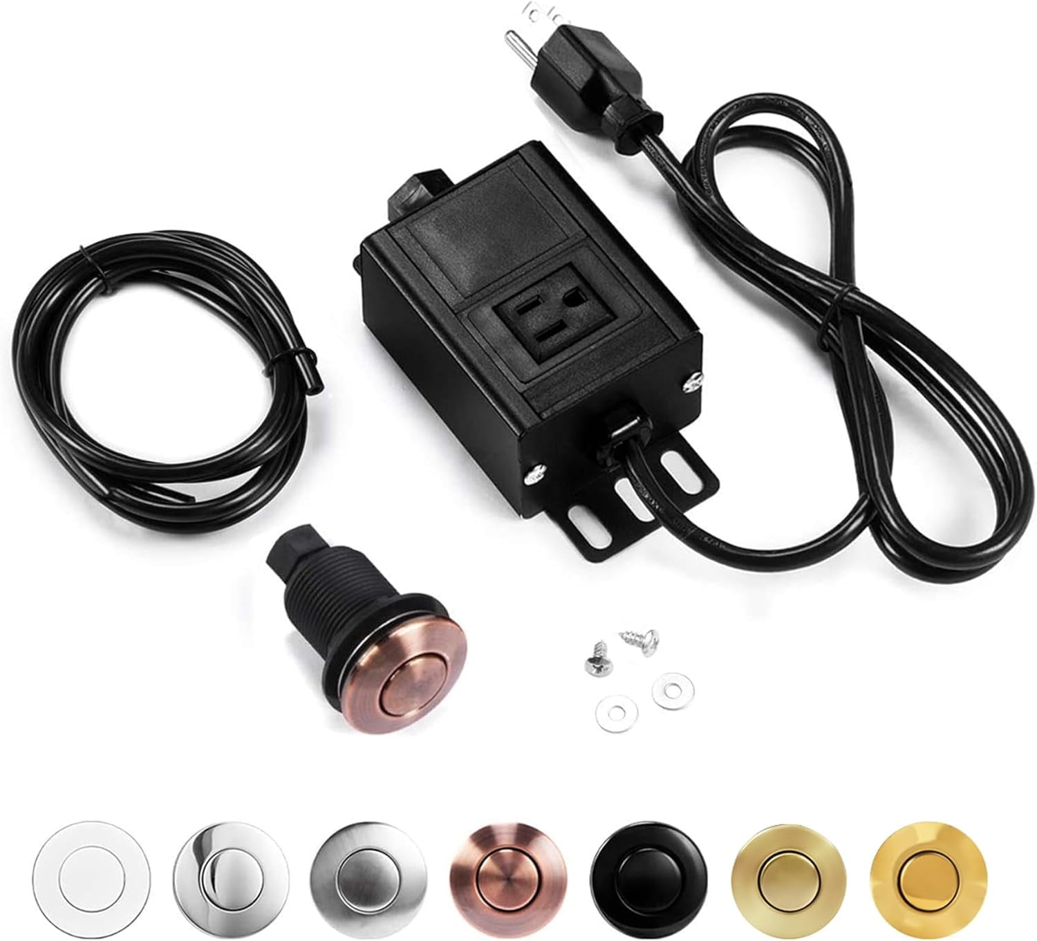 Sink Top Waste Disposer Air Switch Kit, Garbage Disposal SHORT BRASS On ...