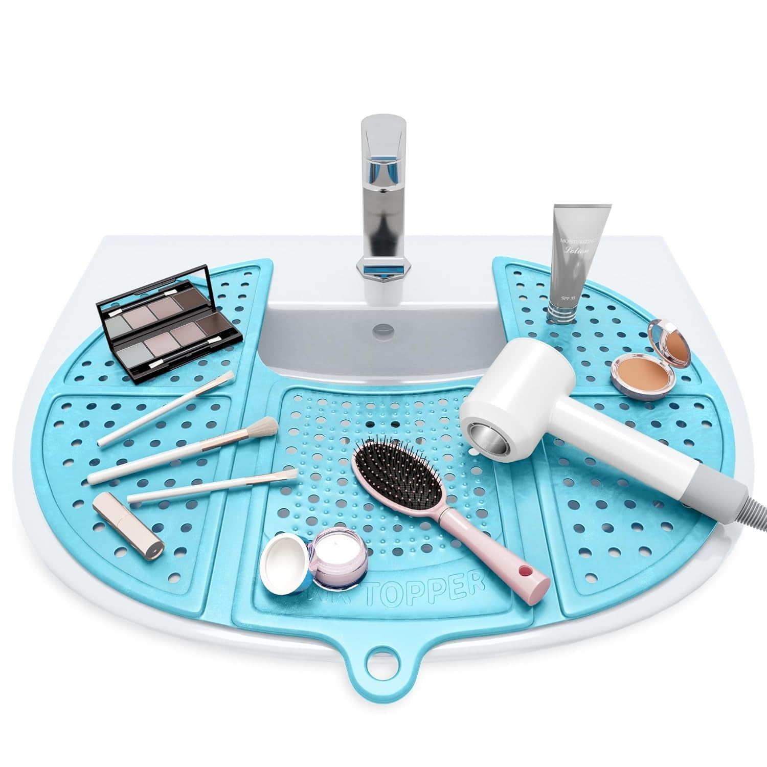 Sink Topper Foldable Sink Cover | Silicone Beauty Makeup Brush Cleaning ...