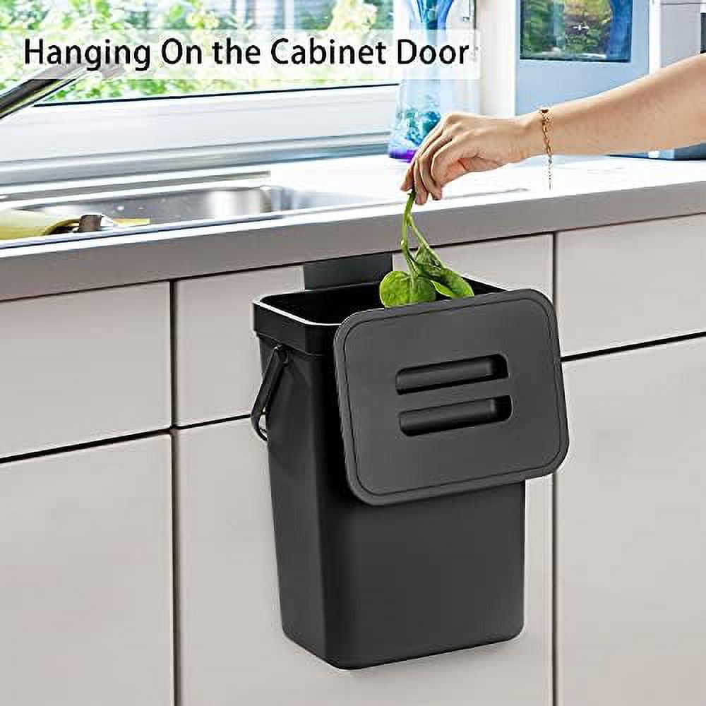 Under Sink Trash Can，Kitchen Compost Bin, Diaper Pail, 3.2 Gallon/12L ...