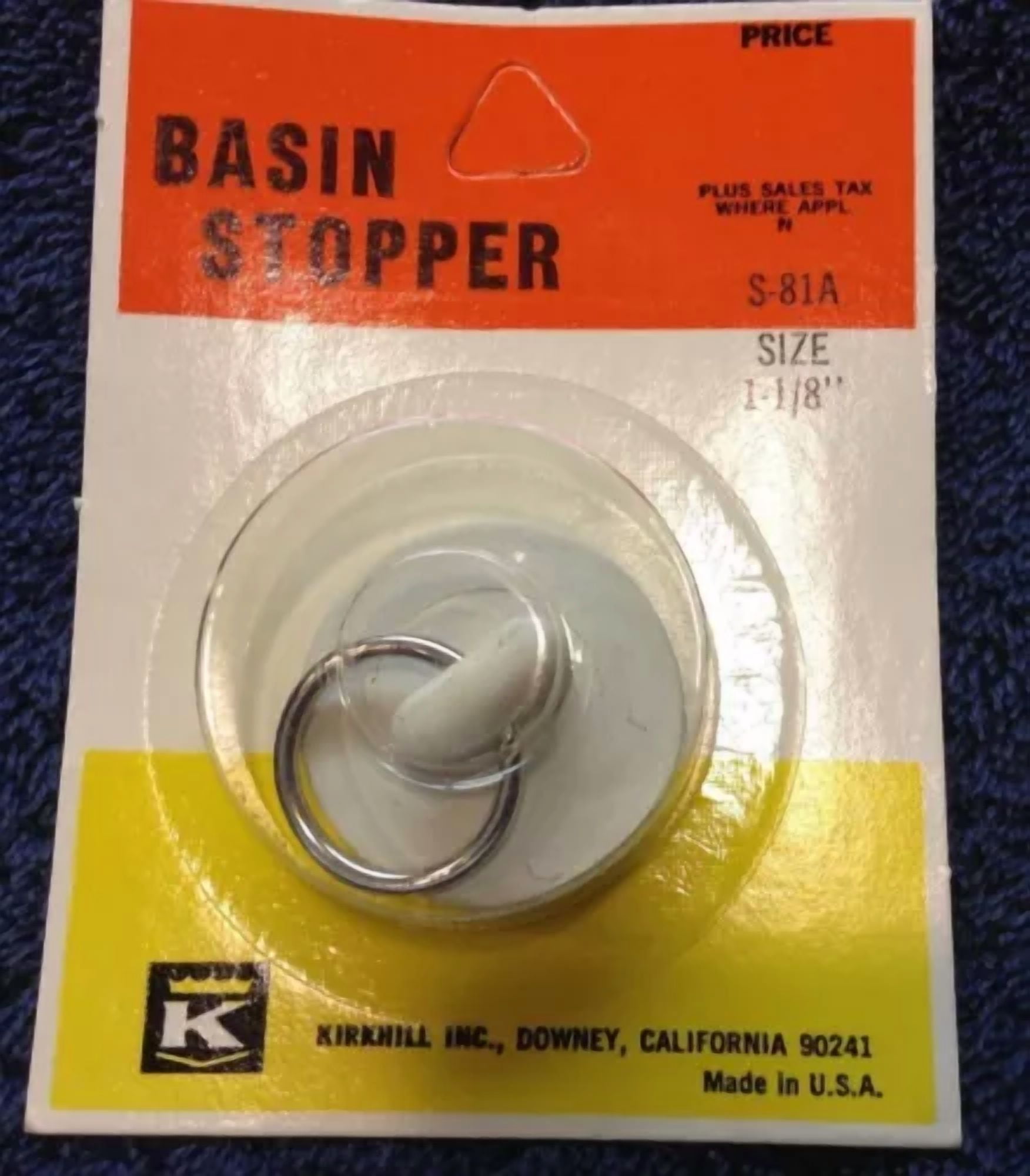 Sink- Tub Drain Rubber Stopper Nos Fits 1 1/8" Dia Openings -White New ...