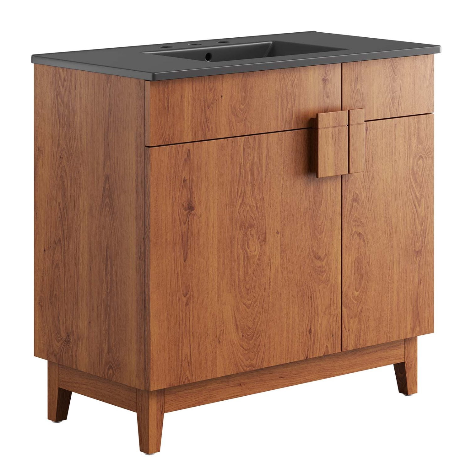 Sink Vanity Cabinet, Brown Black, Melamine Wood , Hotel Bedroom ...