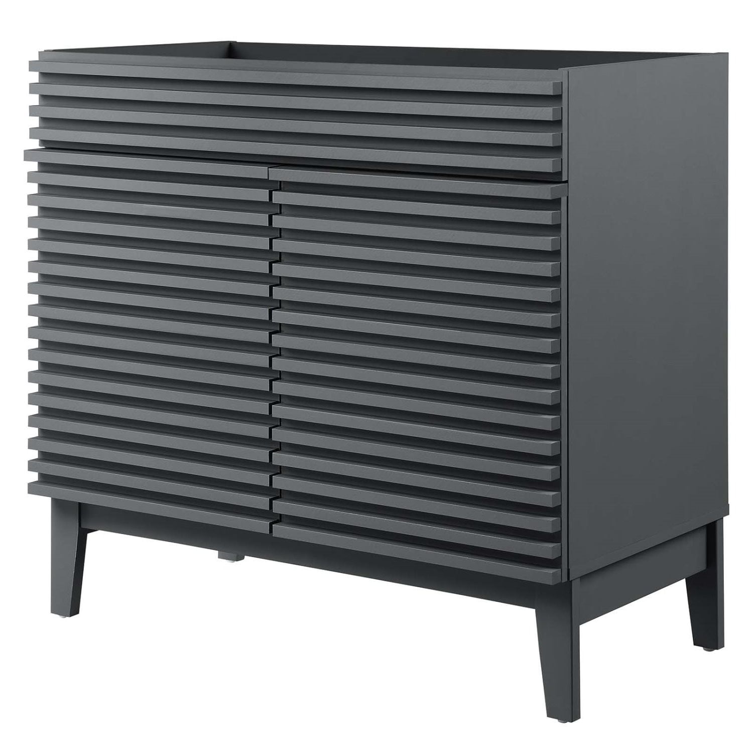 Sink Vanity Cabinet, Grey Gray, Wood, Mid Century Hotel Bedroom ...