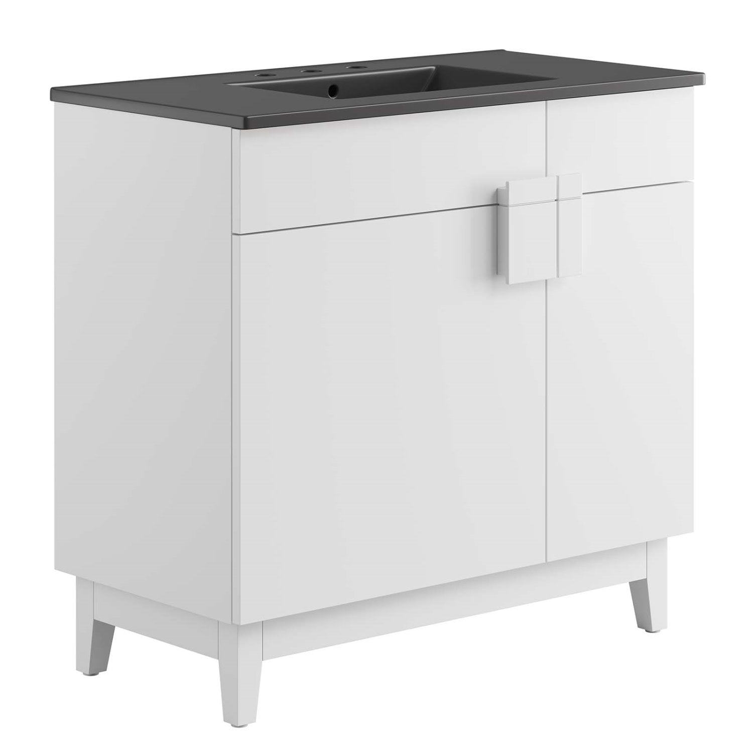 Sink Vanity Cabinet, White Black, Melamine Wood , Hotel Bedroom ...