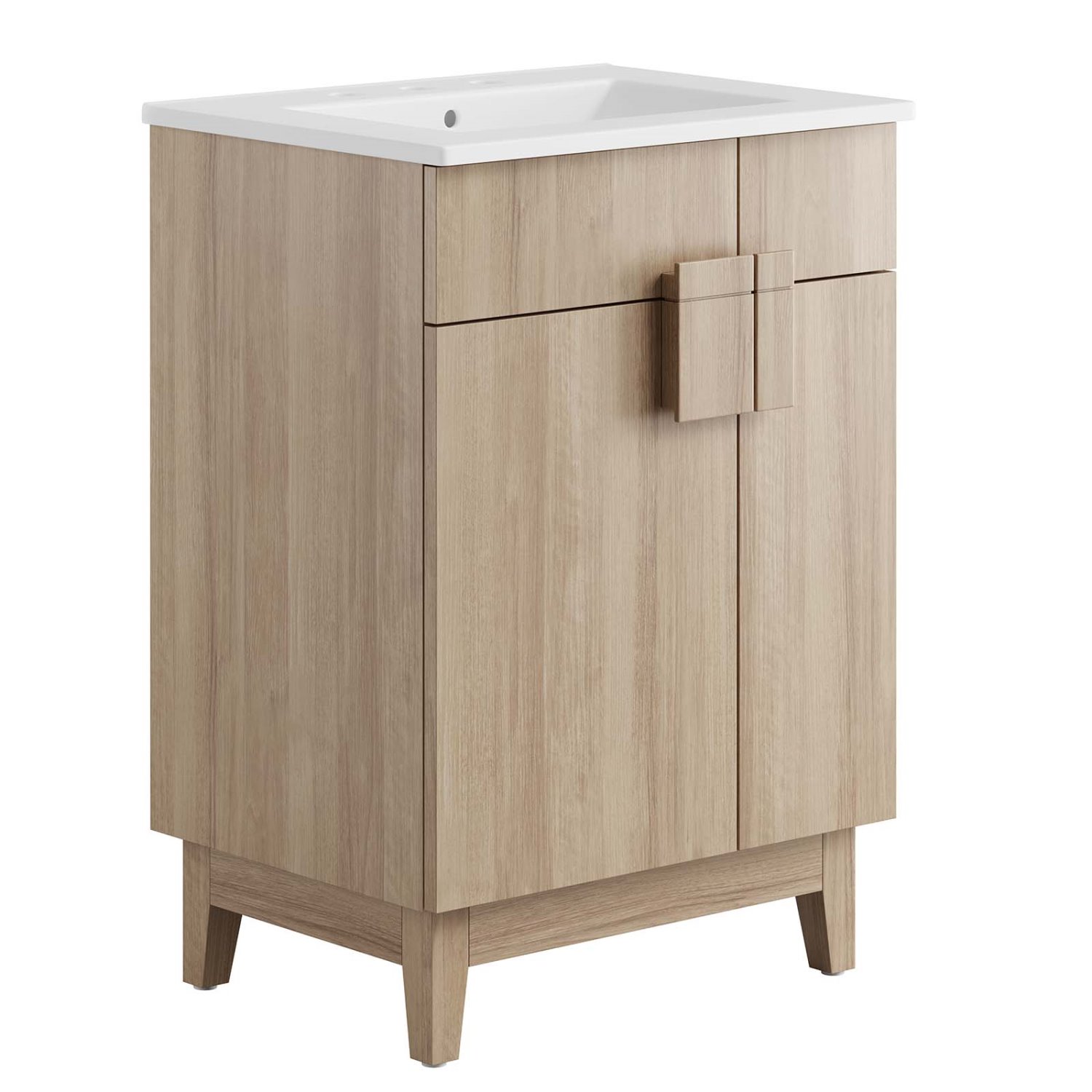 Sink Vanity Cabinet, White Oak, Melamine Wood , Hotel Bedroom Bathroom ...