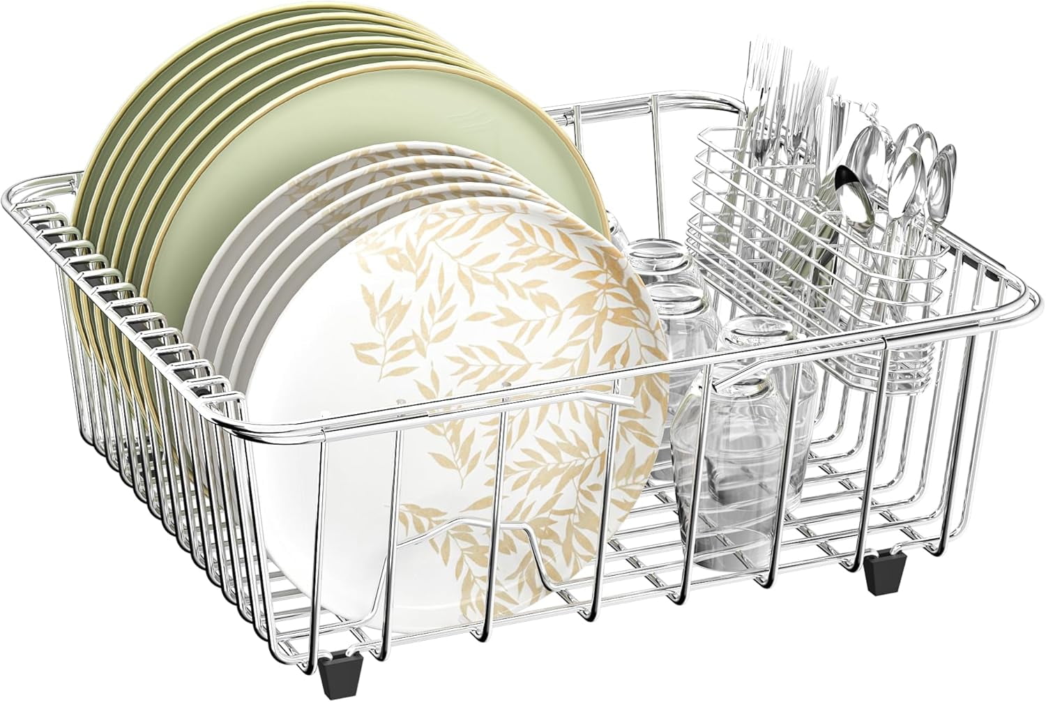 Sink dish drain rack, 304 stainless steel dish drain rack with ...