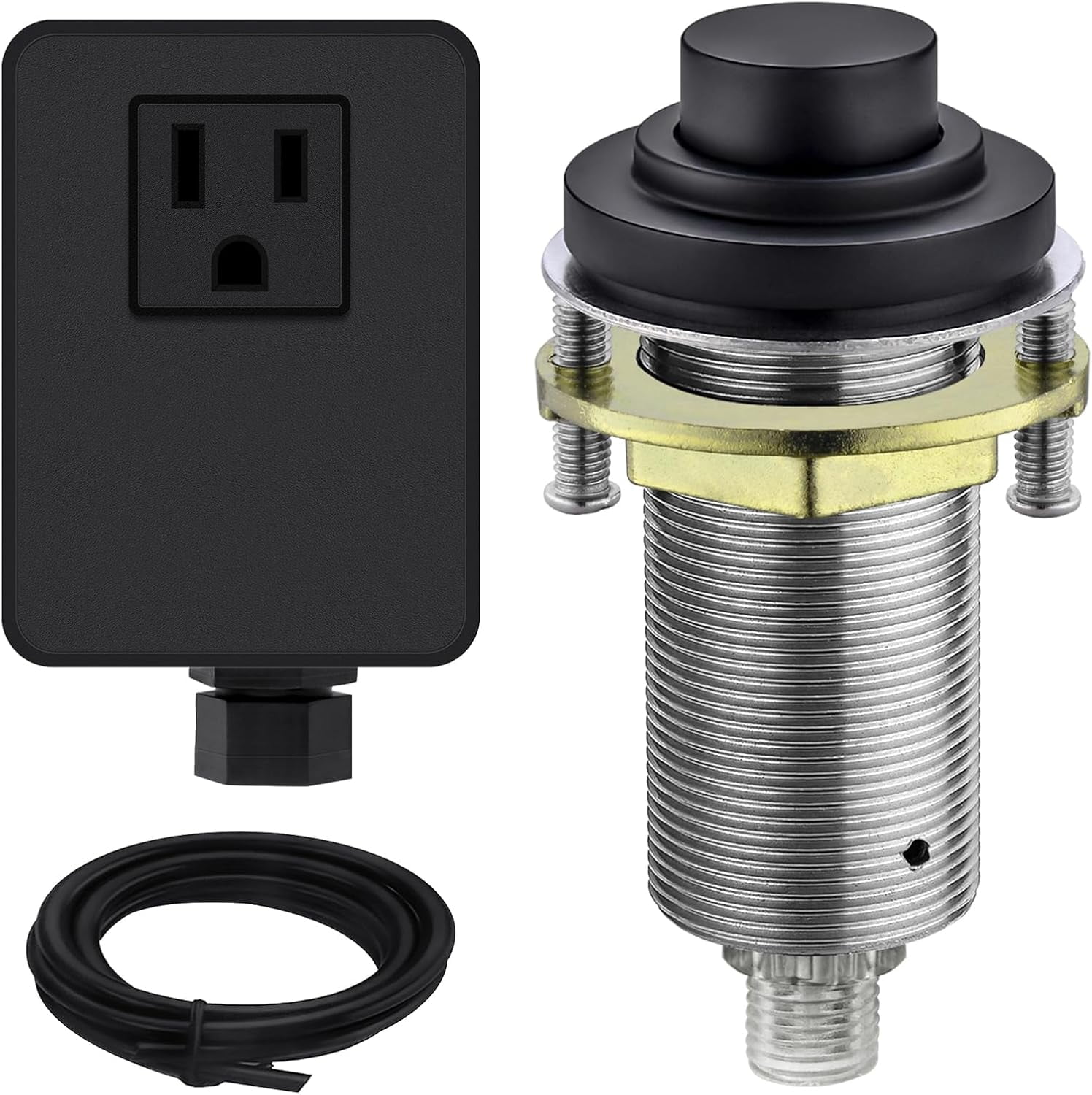 SinkTop Air Switch Kit (Long Full Brass Button) for Garbage Disposal ...