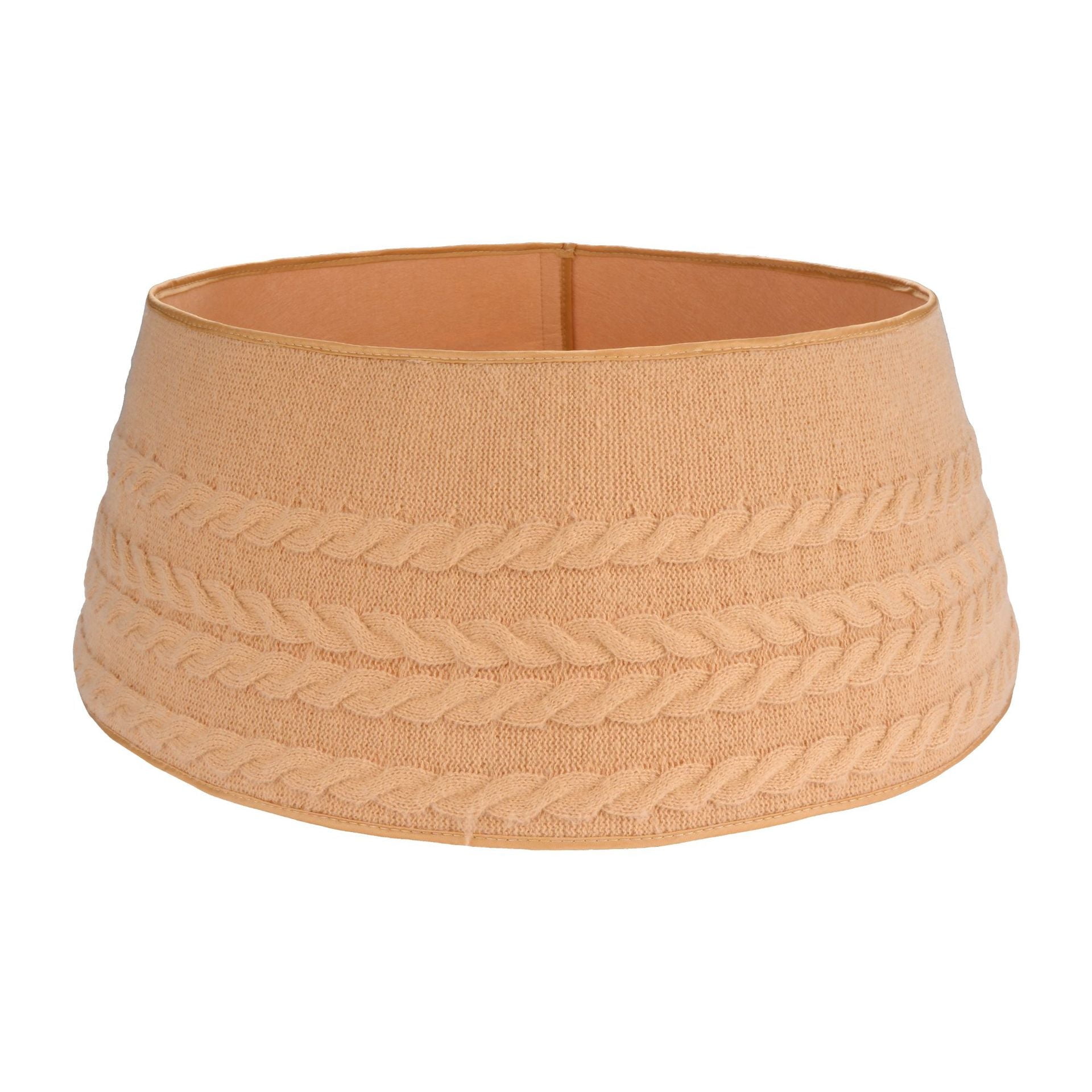 Sinkoo 21" Knitted Christmas Tree Collar, Brown Rustic Cable Knit ...