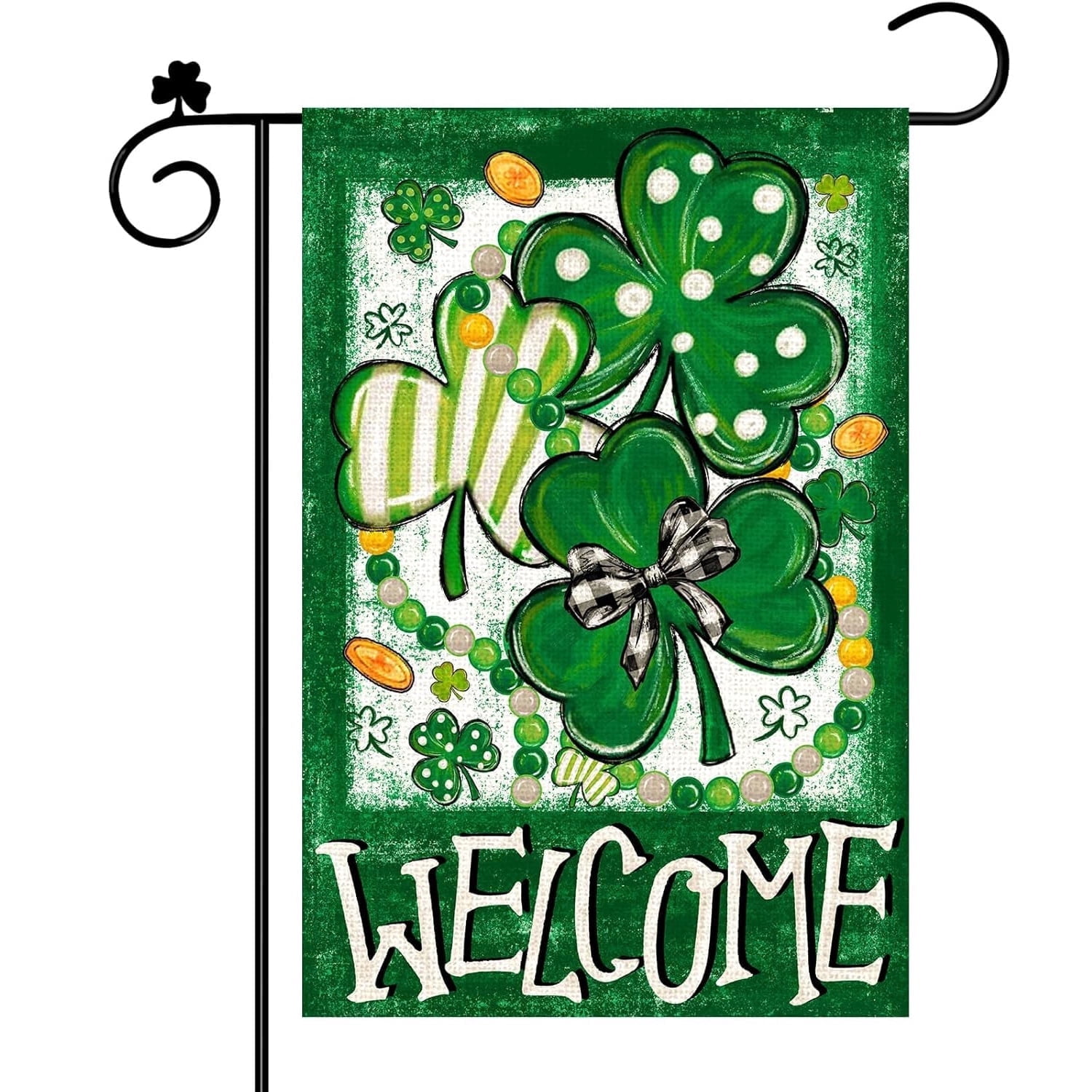Sinkoo 2pcs St Patricks Day Garden Flag 12x18 Inch Double Sided Green ...