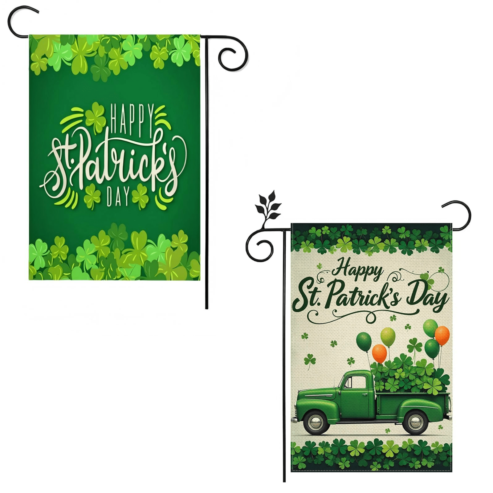 Sinkoo 2pcs St Patricks Day Garden Flag 12x18 Inch Spring Decor, Double ...