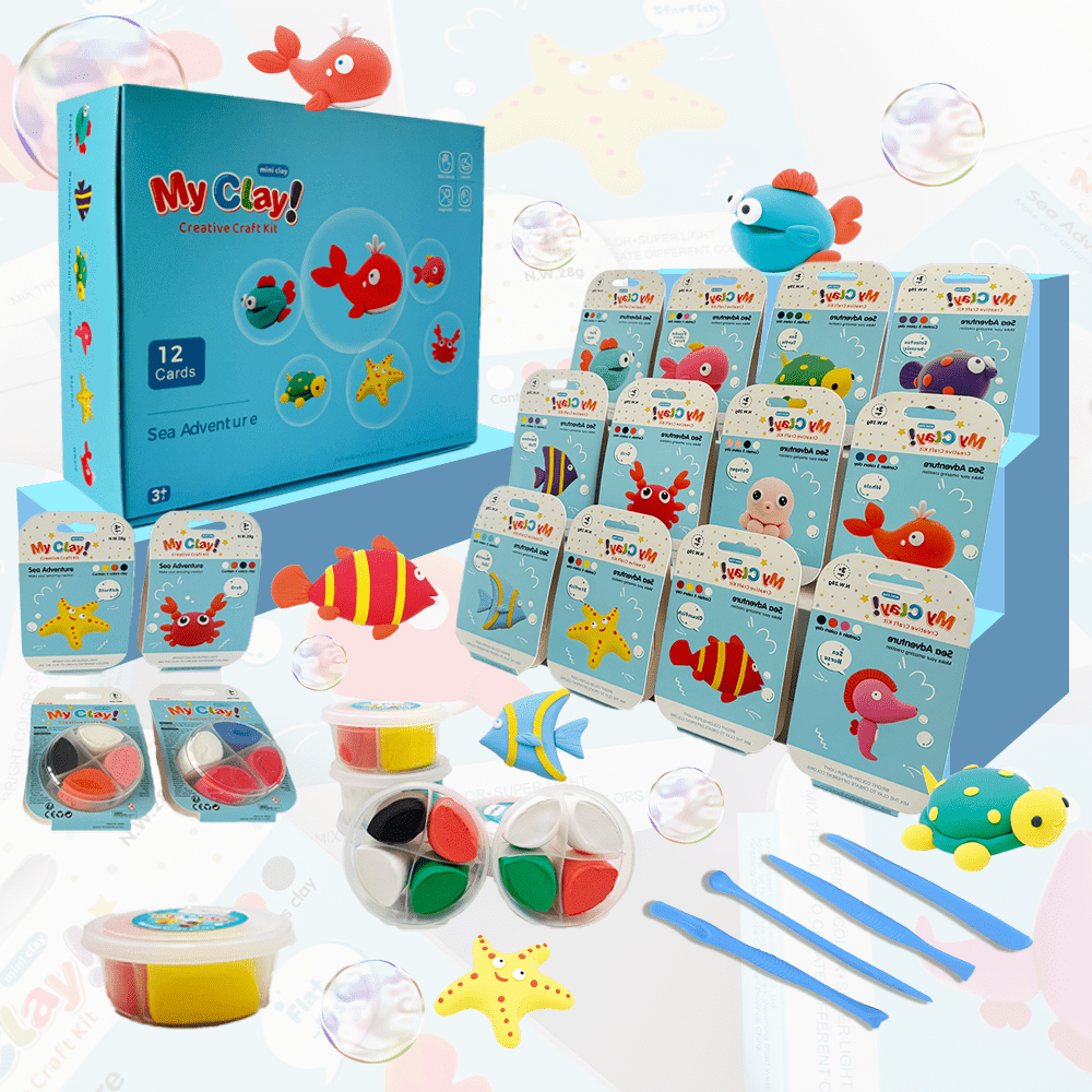 Sinkoo Air Dry Clay for Kids,12pcs Under Sea Theme Modeling Clays ...