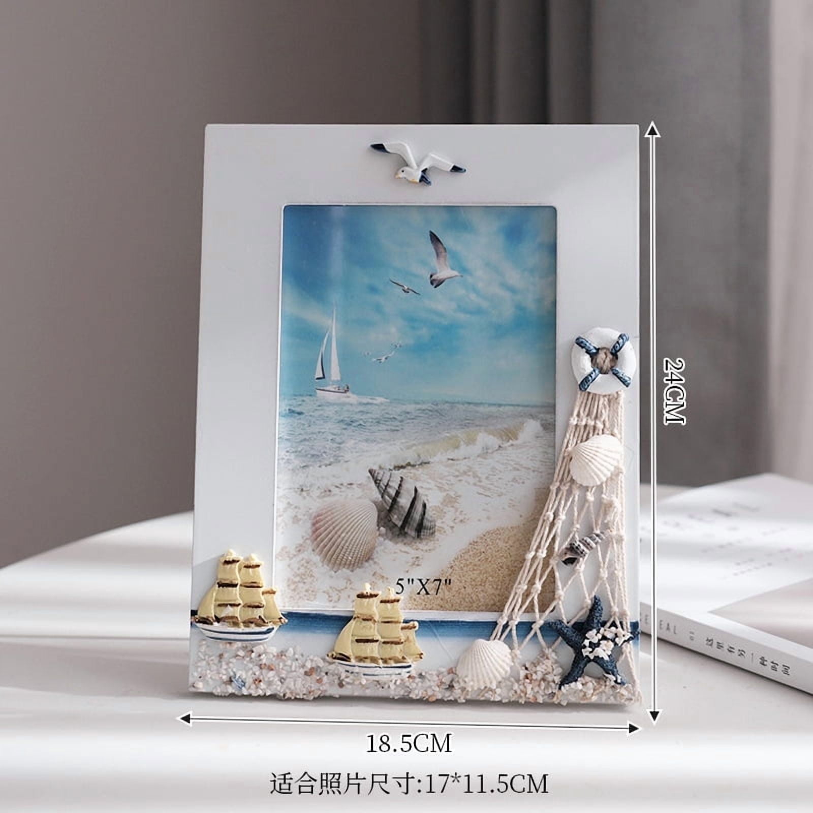 Sinkoo 5x7 Picture Frames, Seashell Picture Frame, Handmade Unique ...