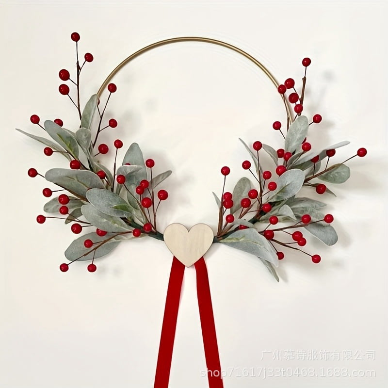 Sinkoo Valentines Day Wreaths for Front Door, 16 Inch Wreath with ...