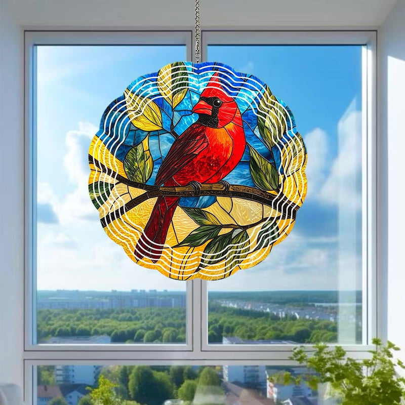 Sinkoo Wind Spinners Outdoor Cardinal Bird, 12 inch 3D Kinetic Hanging ...