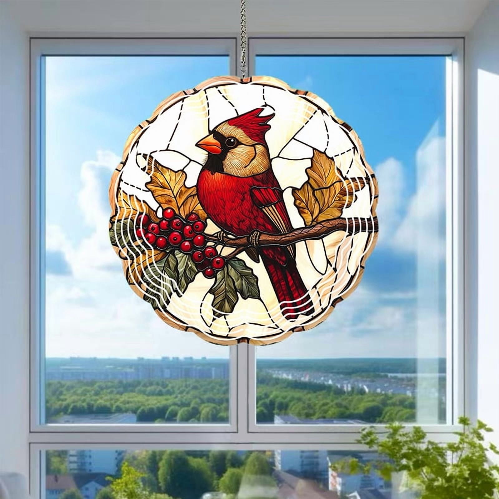 Sinkoo Wind Spinners Outdoor Cardinal Bird, 12 inch 3D Kinetic Hanging ...