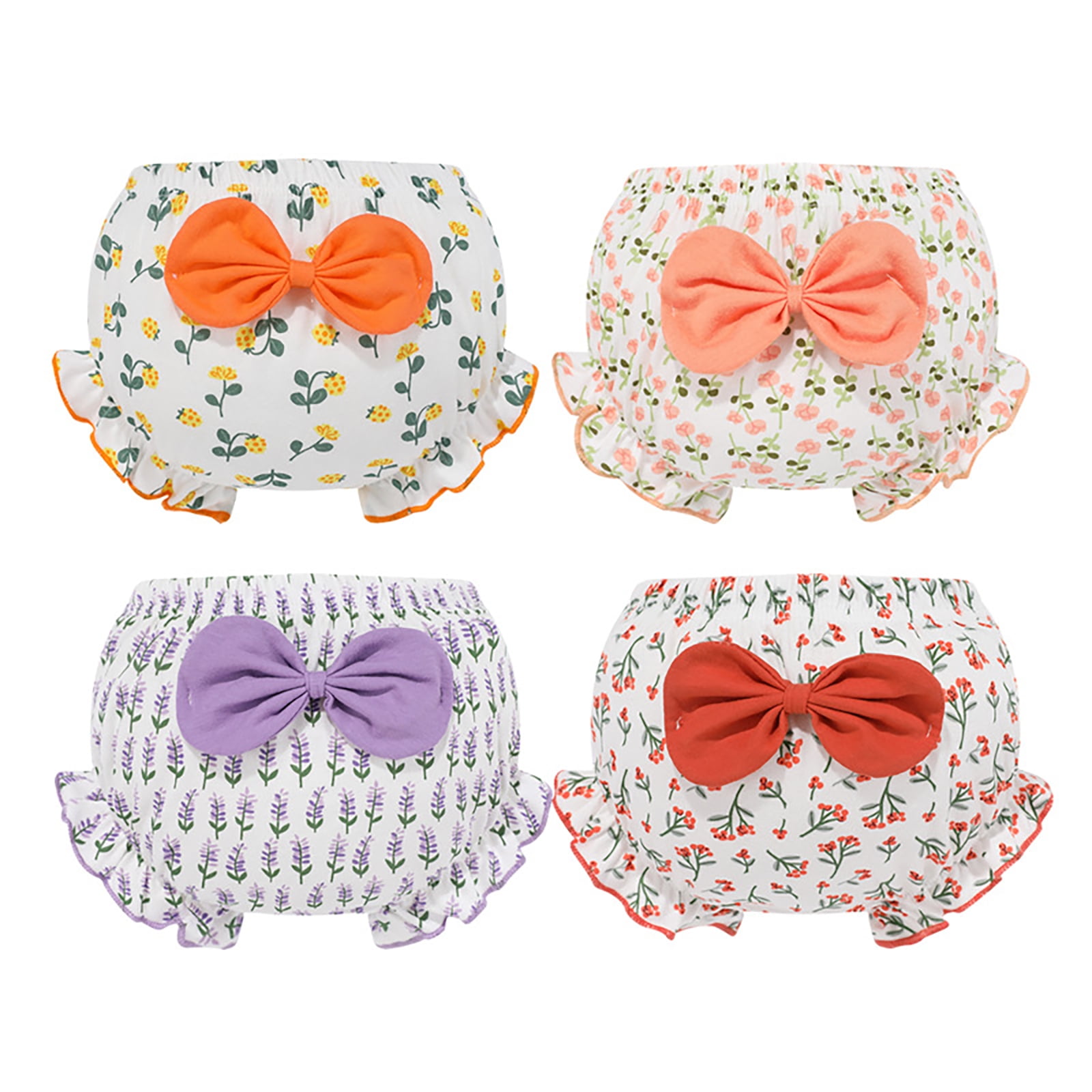 Sinleey 4 Pack Toddler Baby Girls Bloomers Elastic Waistband Ruffle ...