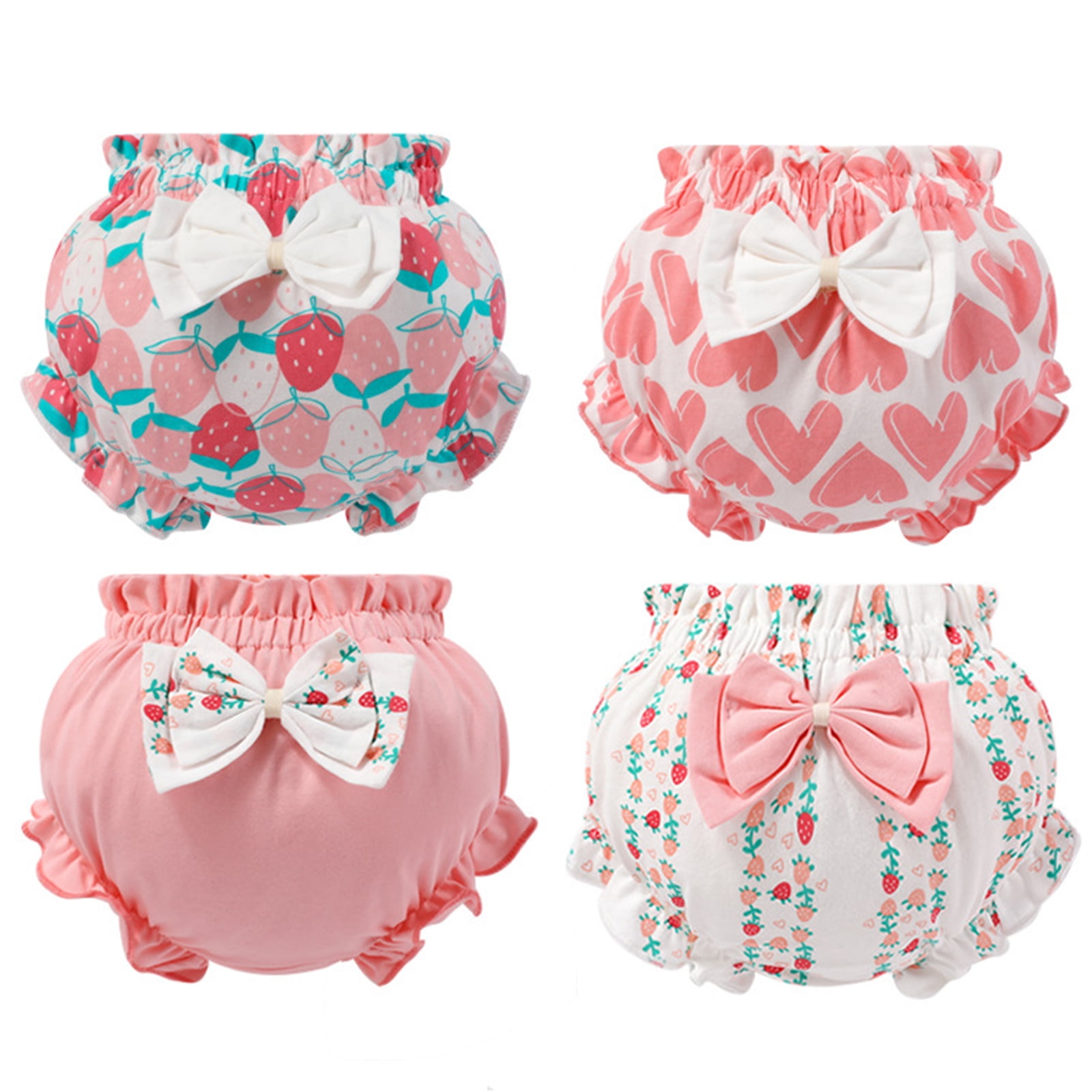 Sinleey 4 Pack Toddler Baby Girls Bloomers Elastic Waistband Ruffle ...