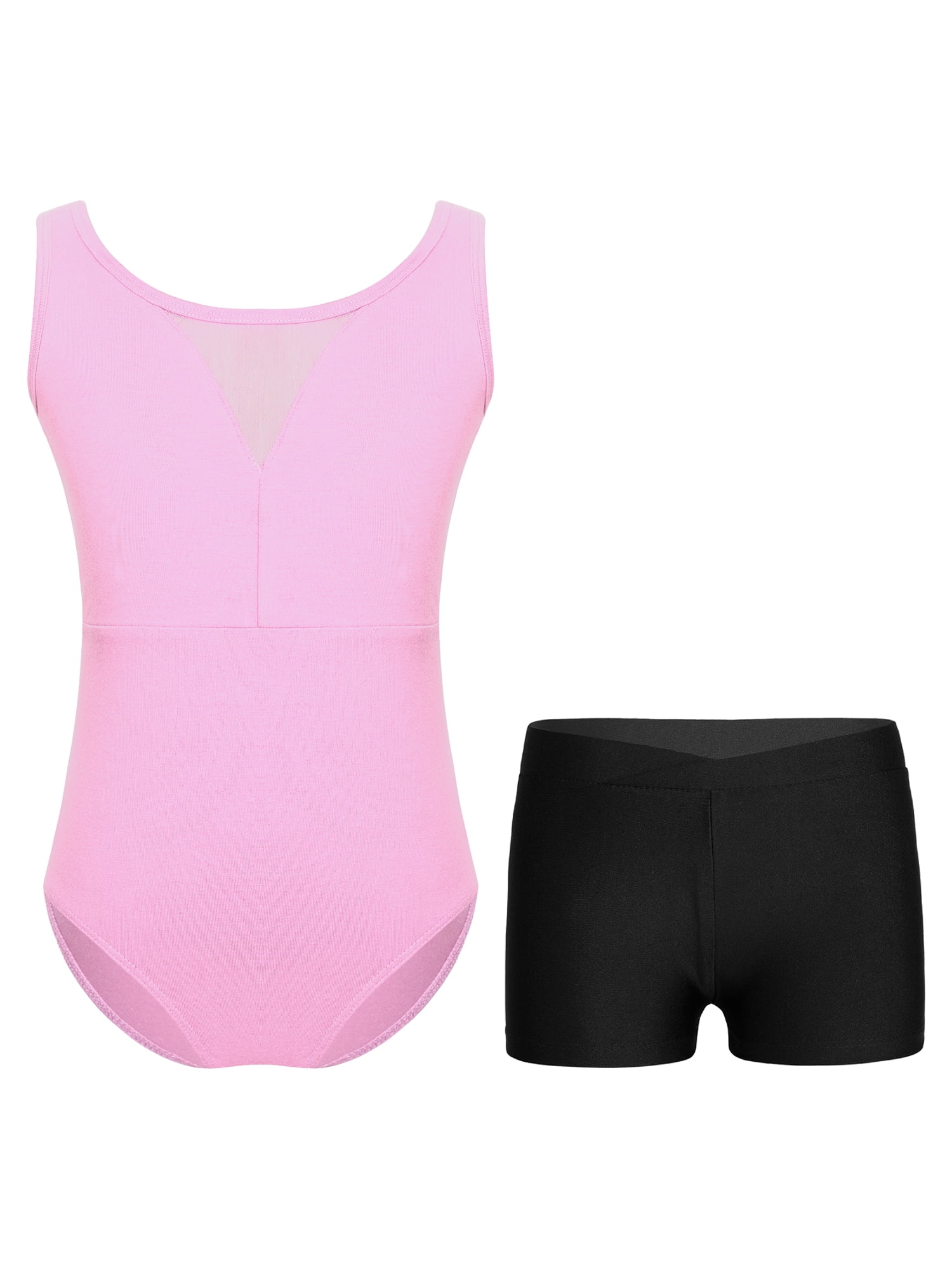 Sinleey Girls Mesh V-Neck Ballet Dance Leotard Outfits Gymnastics ...