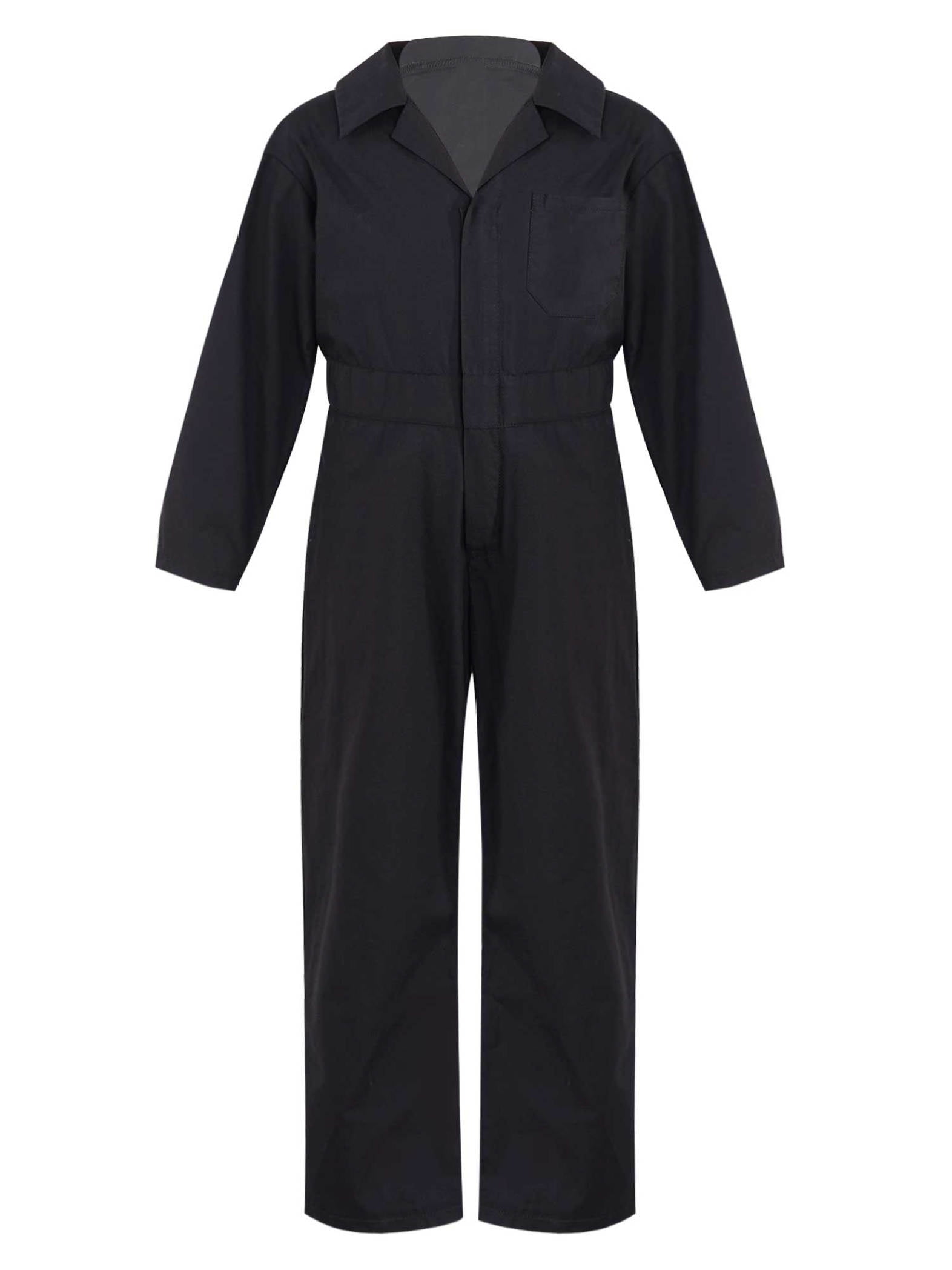 Sinleey Kids Boys Mechanic Costume Dance Coveralls Long Sleeve Solid ...