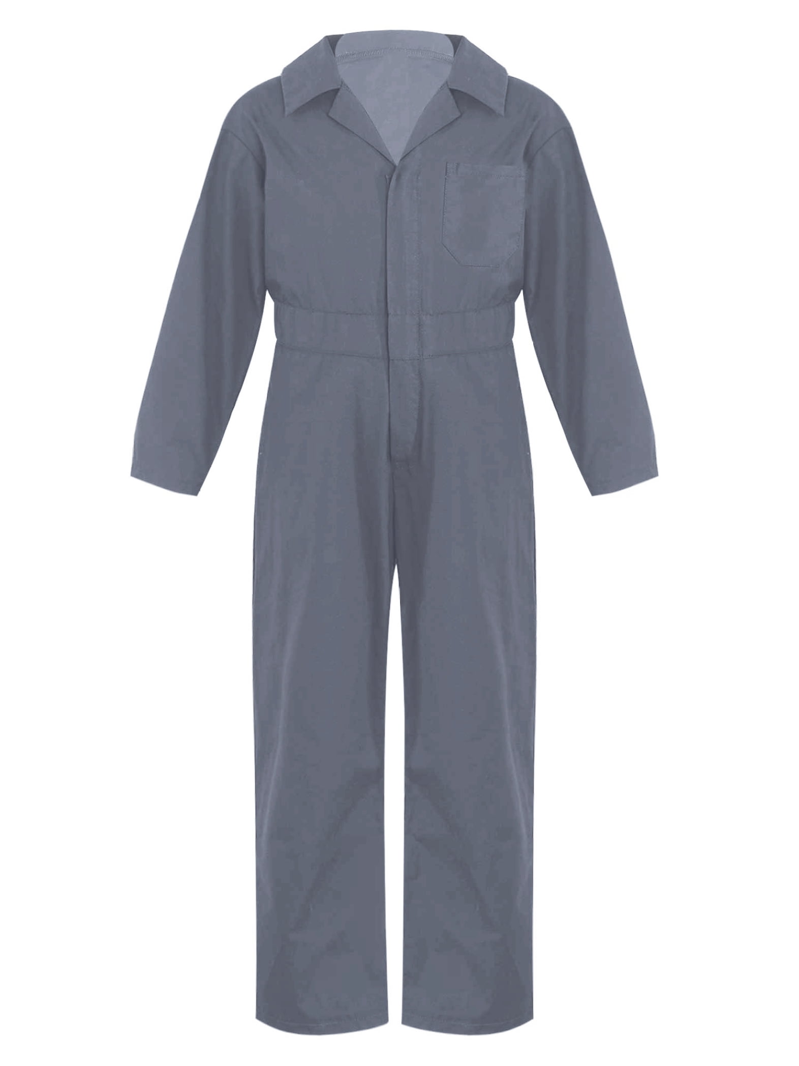 Sinleey Kids Boys Mechanic Costume Dance Coveralls Long Sleeve Solid ...