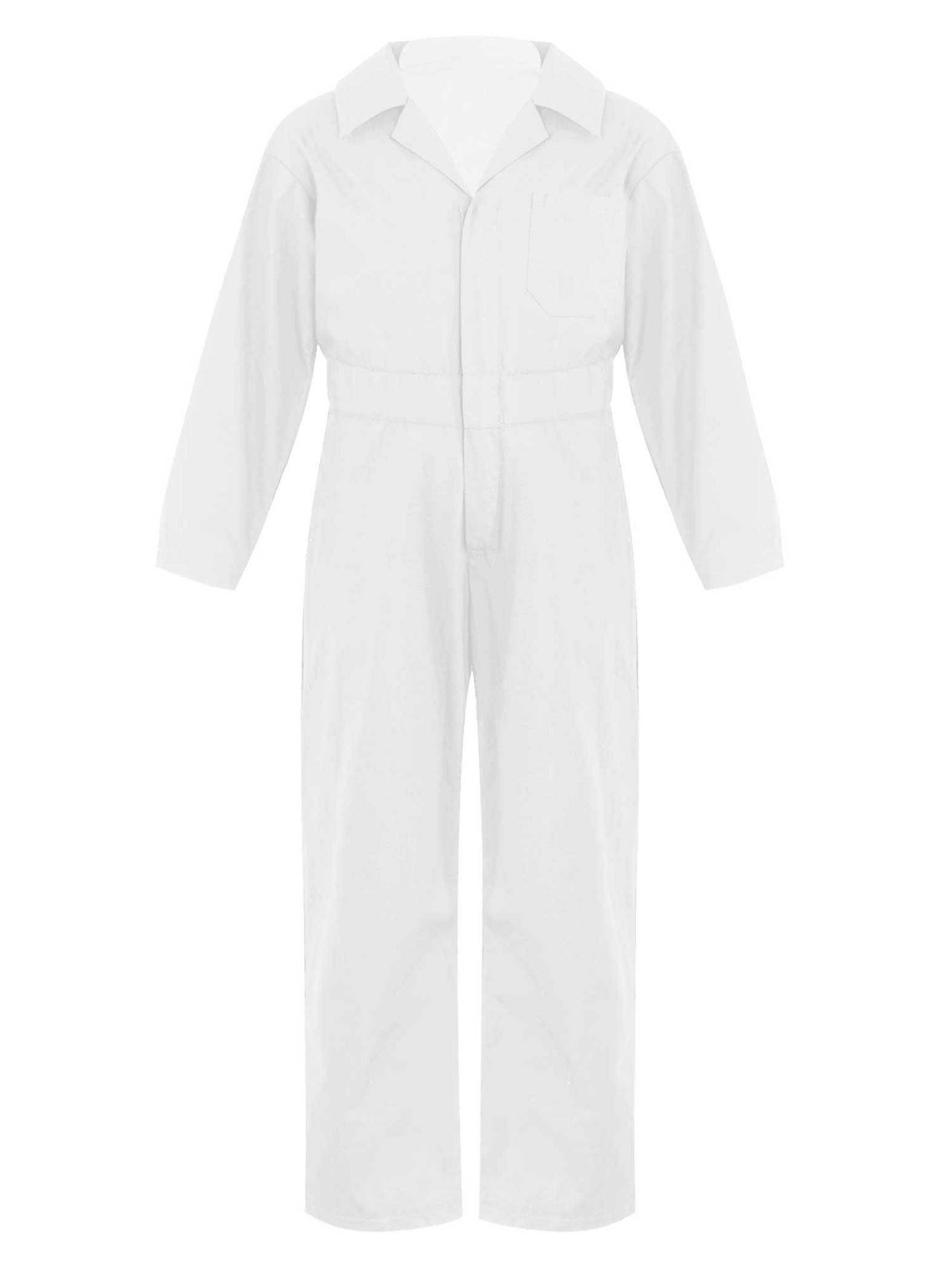 Sinleey Kids Boys Mechanic Costume Dance Coveralls Long Sleeve Solid ...