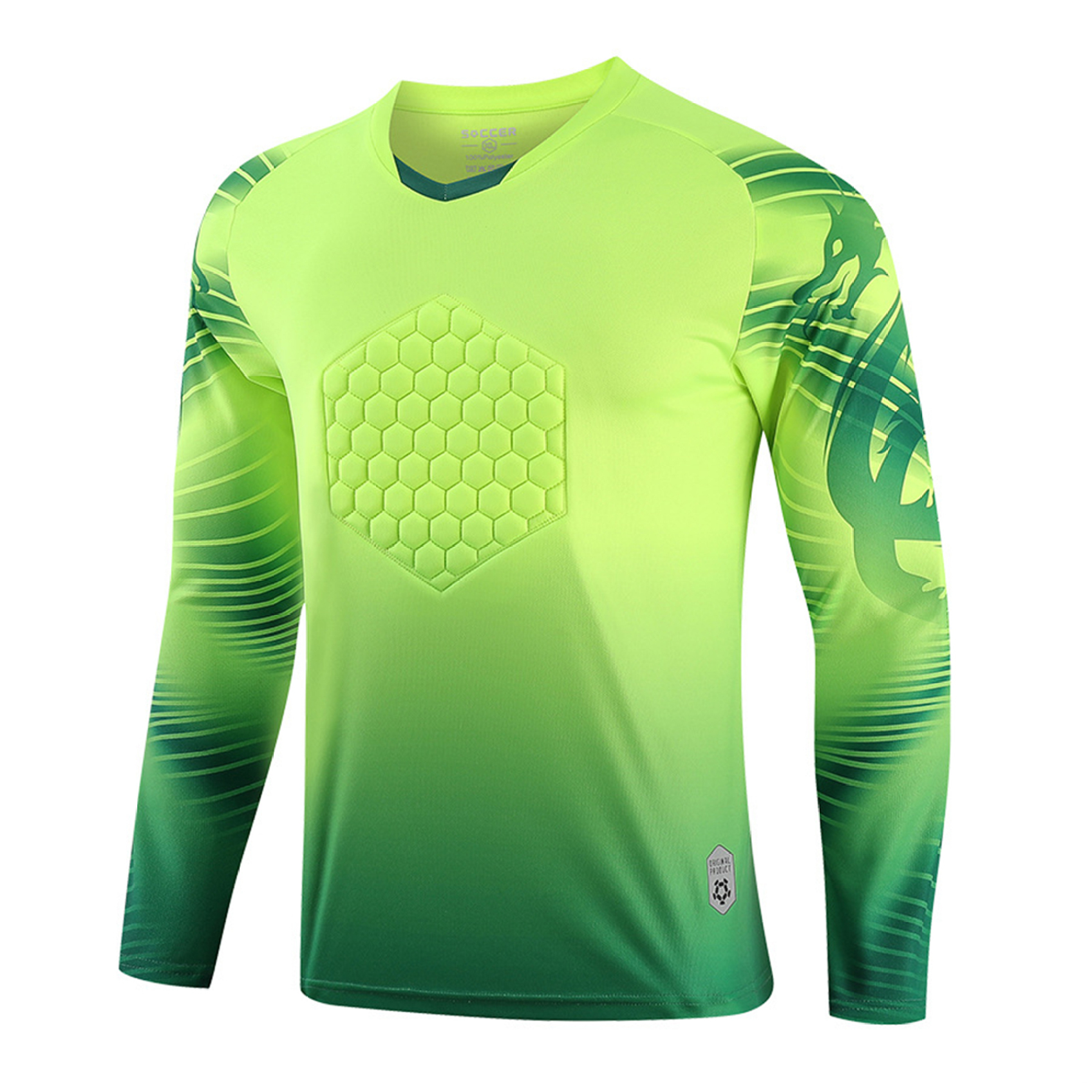 Sinleey Kids Boys Soccer Jersey Tops Goalkeeper Shirts with Chest Elbow ...