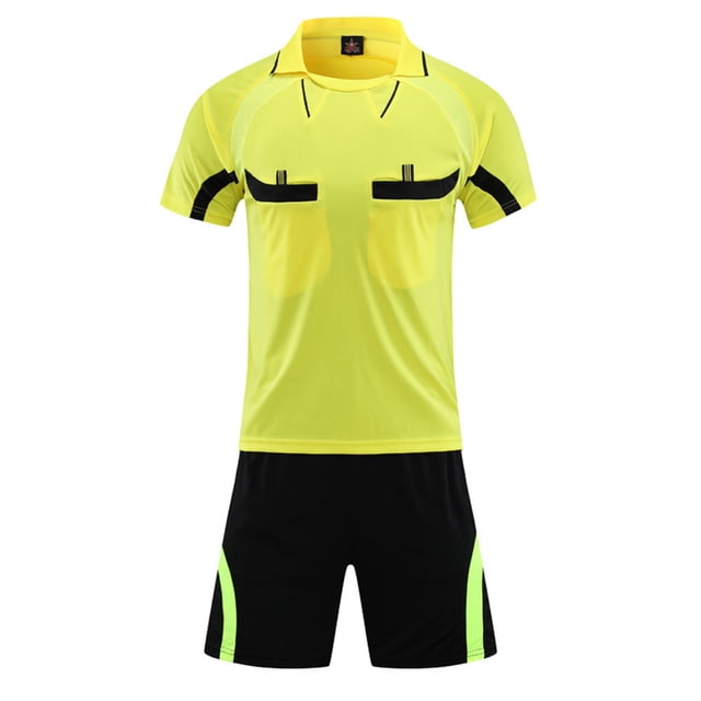 Sinleey Men's Soccer Referee Jersey Outfits Short Sleeve Pro Referee ...