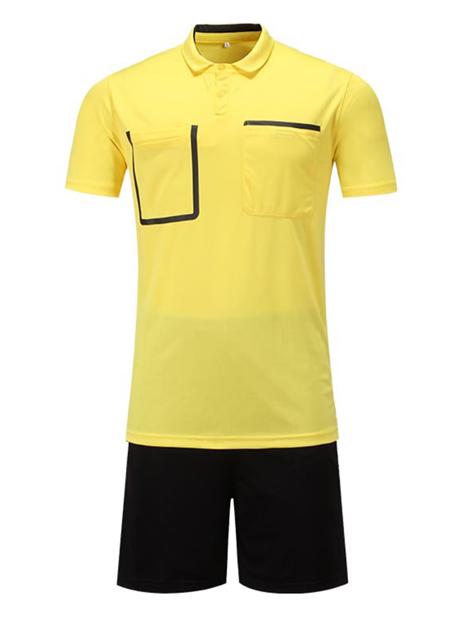 Sinleey Mens Referee Jersey Soccer Official Ref Uniform Short Sleeve ...
