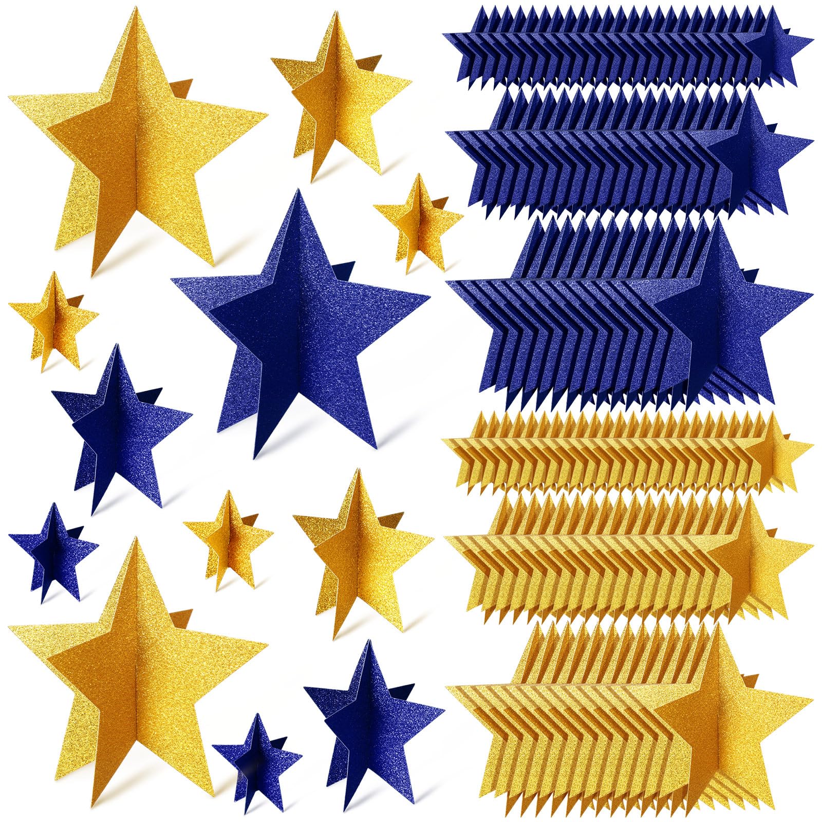 Sinload 45 PcsTRDN Star Centerpieces 3D Star Decoration for in 3 Sizes ...