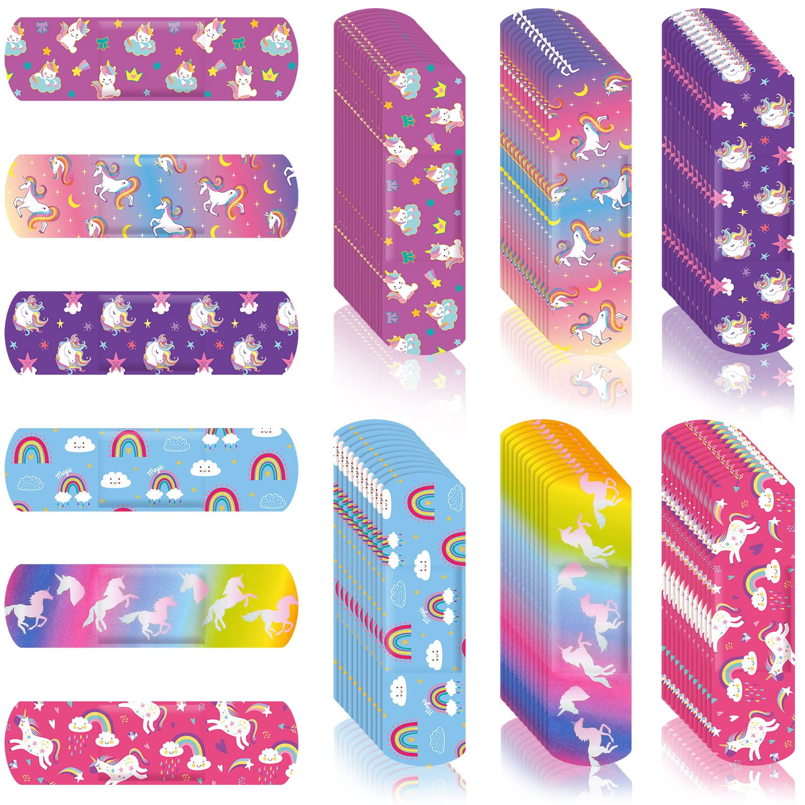Sinmoe 6 Styles Kids Bandages Cute Cartoon Bandages Unicorn Bandages ...