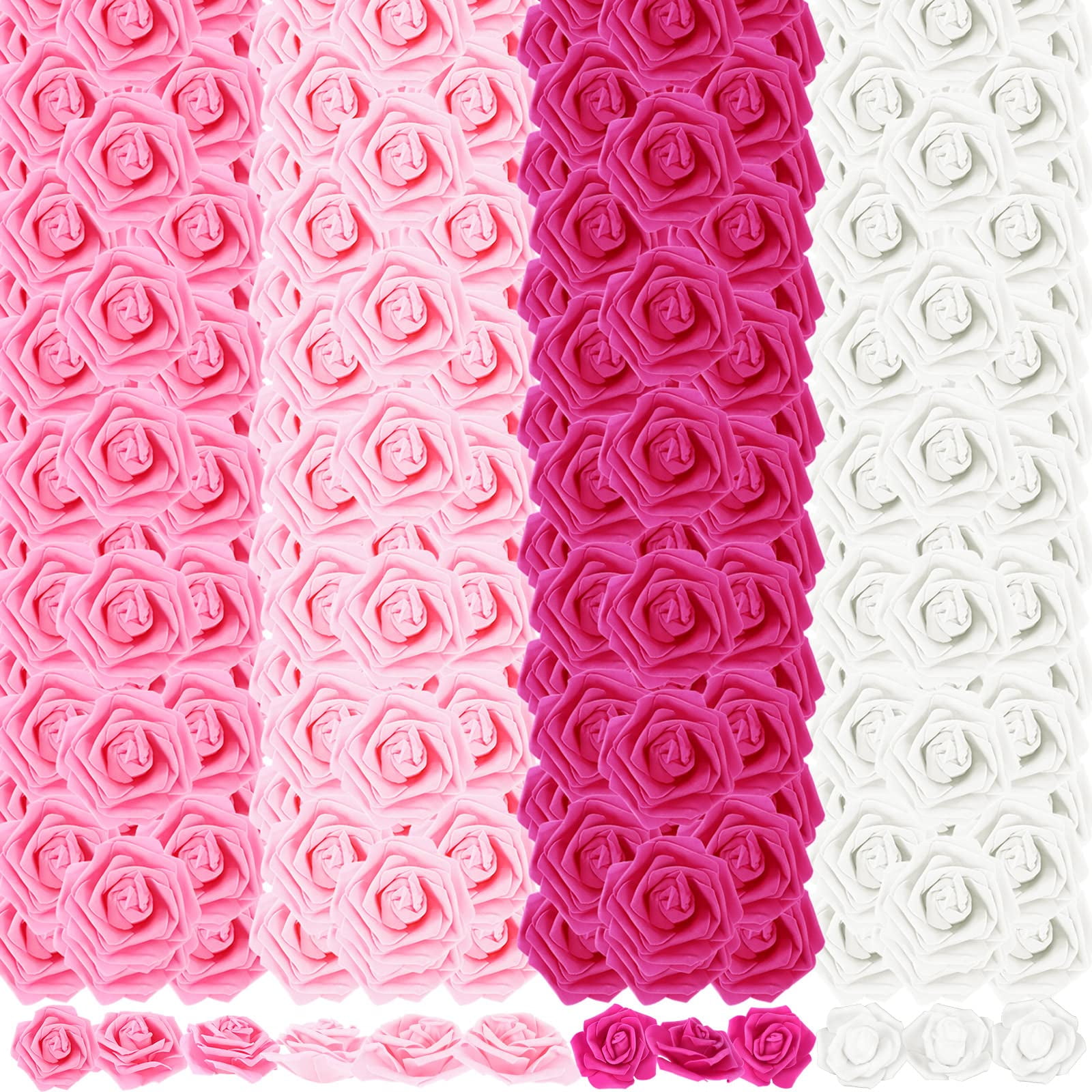 Sinmoe 600 Pieces Artificial Rose Flower Heads Decorations 3 Inch ...