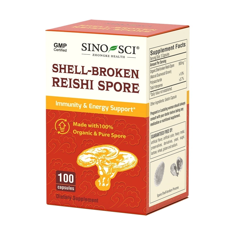 Sino-Sci Reishi Mushroom Spore Capsules (2nd Gen) - Immune System ...