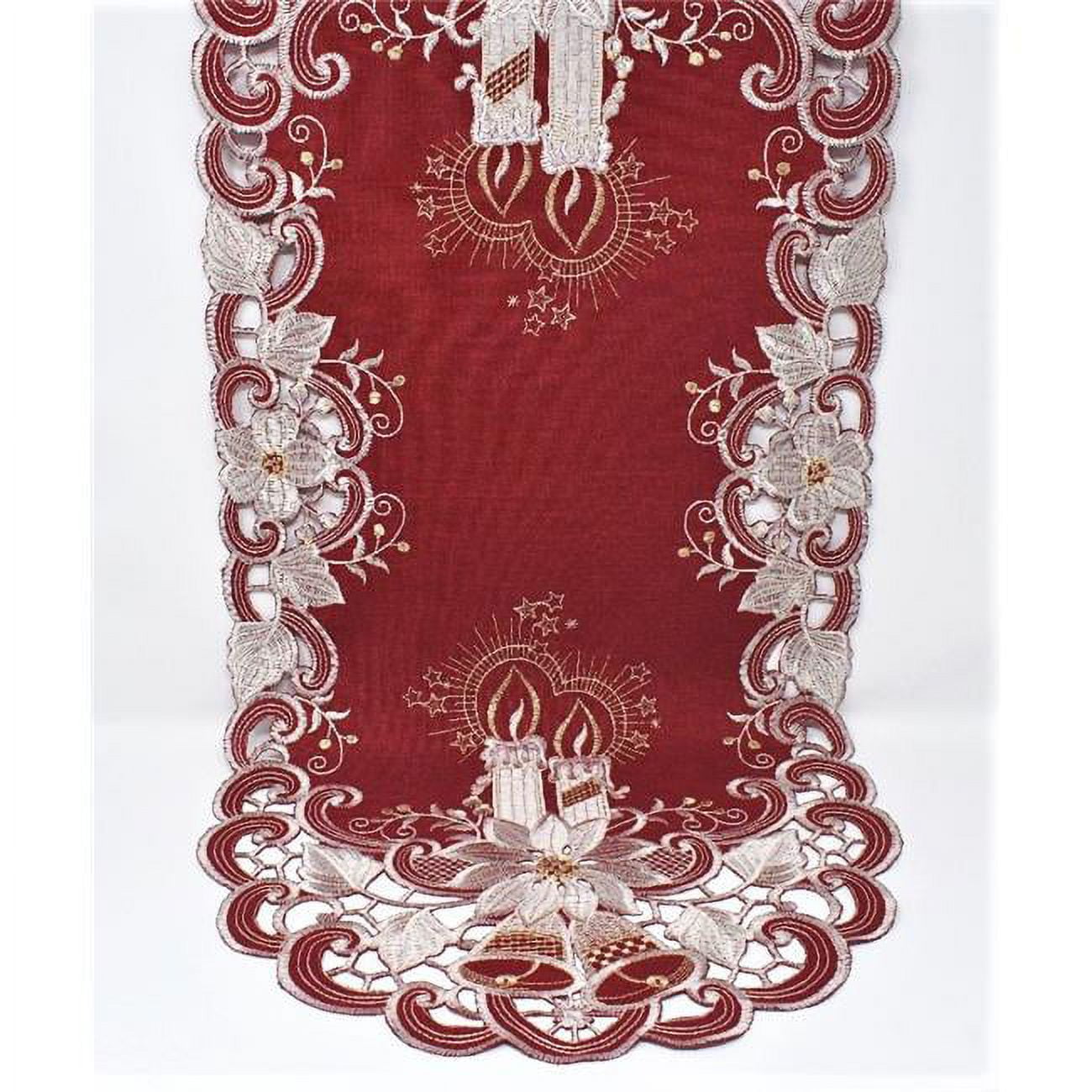 Sinobrite H8963-16x45 16 x 45 in. Candles, Bells & Poinsettia Red ...