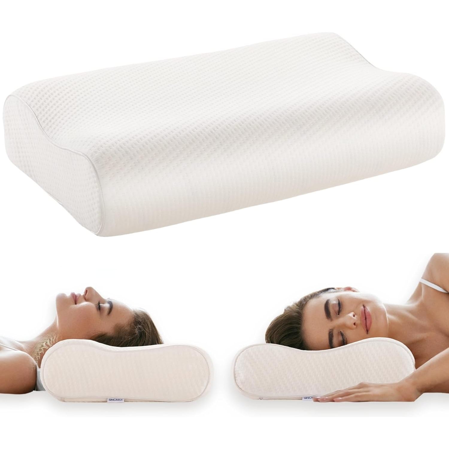 Sinomax Memory Foam Pillow, Neck Contour Cervical Orthopedic Cooling ...