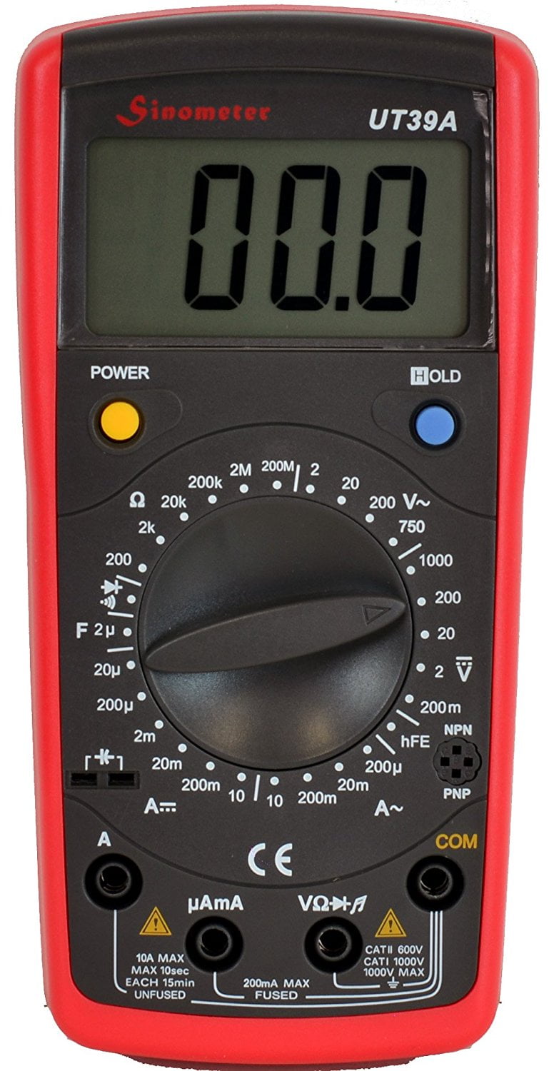 Sinometer UT39A Digital Multimeter, AC DC Voltage Amp Ohm Meter ...