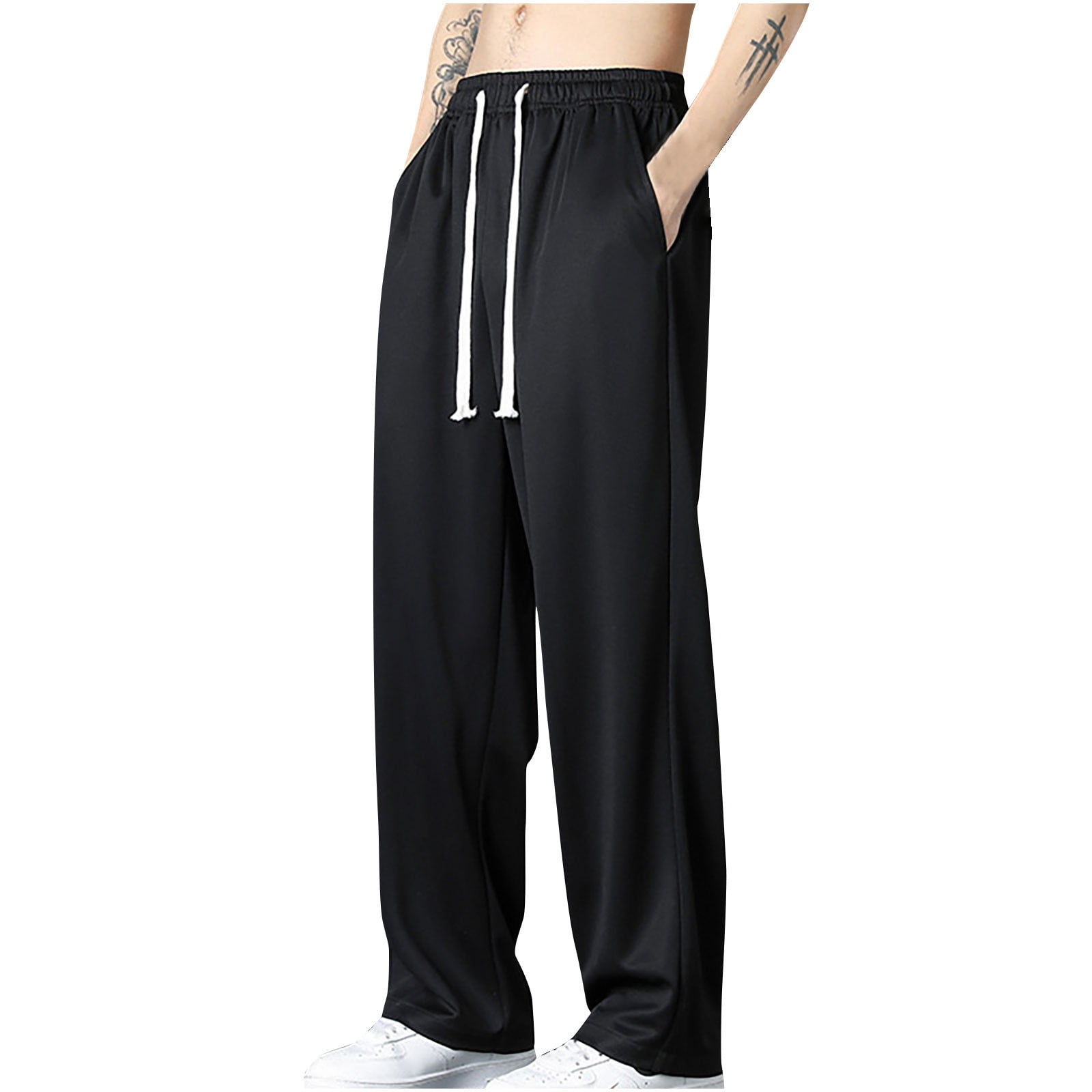 Sinpiling Mens Wide Leg Pant Big and Tall M-4X Plus Size Casual ...