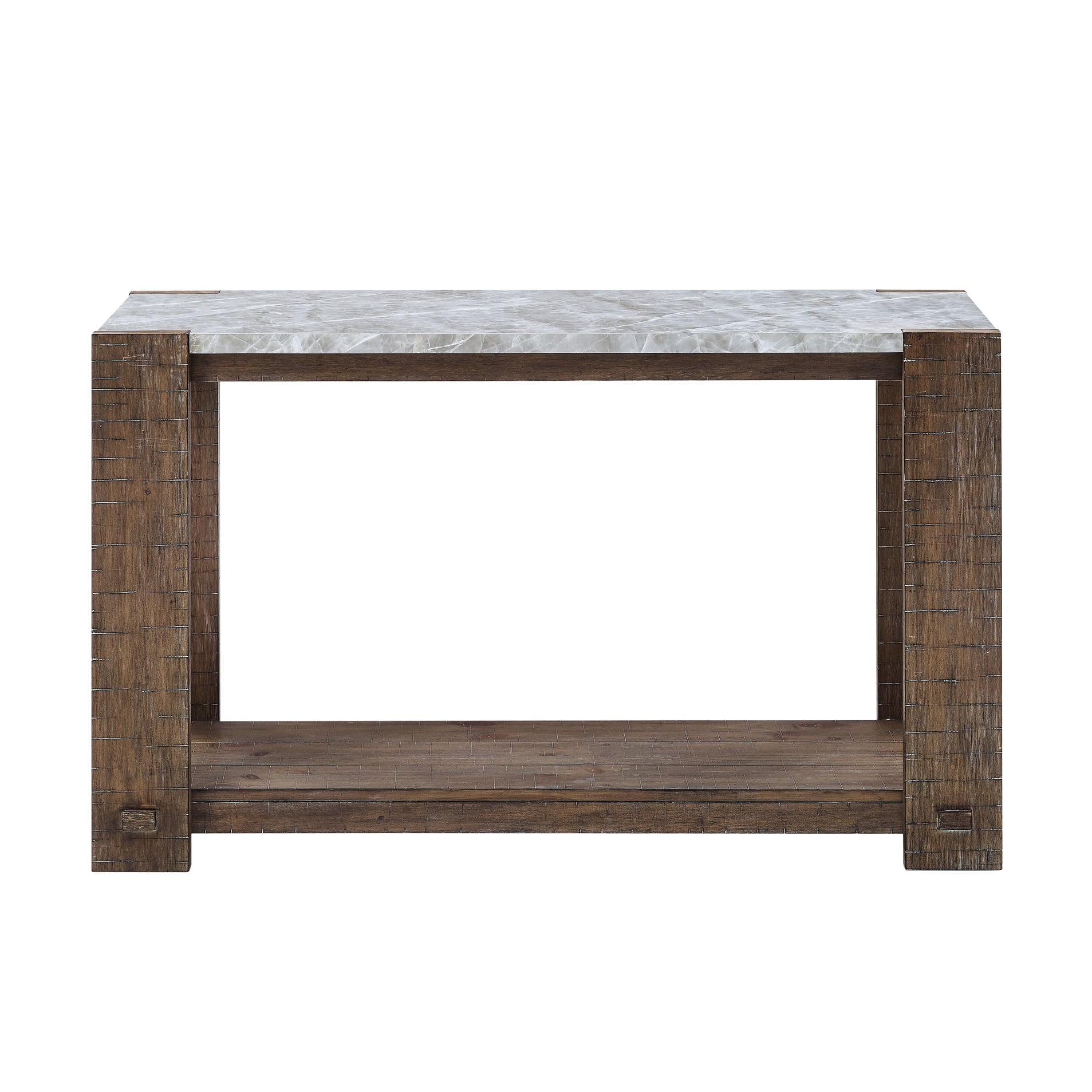 Sintered Stone Bookcase Table In Brown - Made From Poplar Solids & Pine ...
