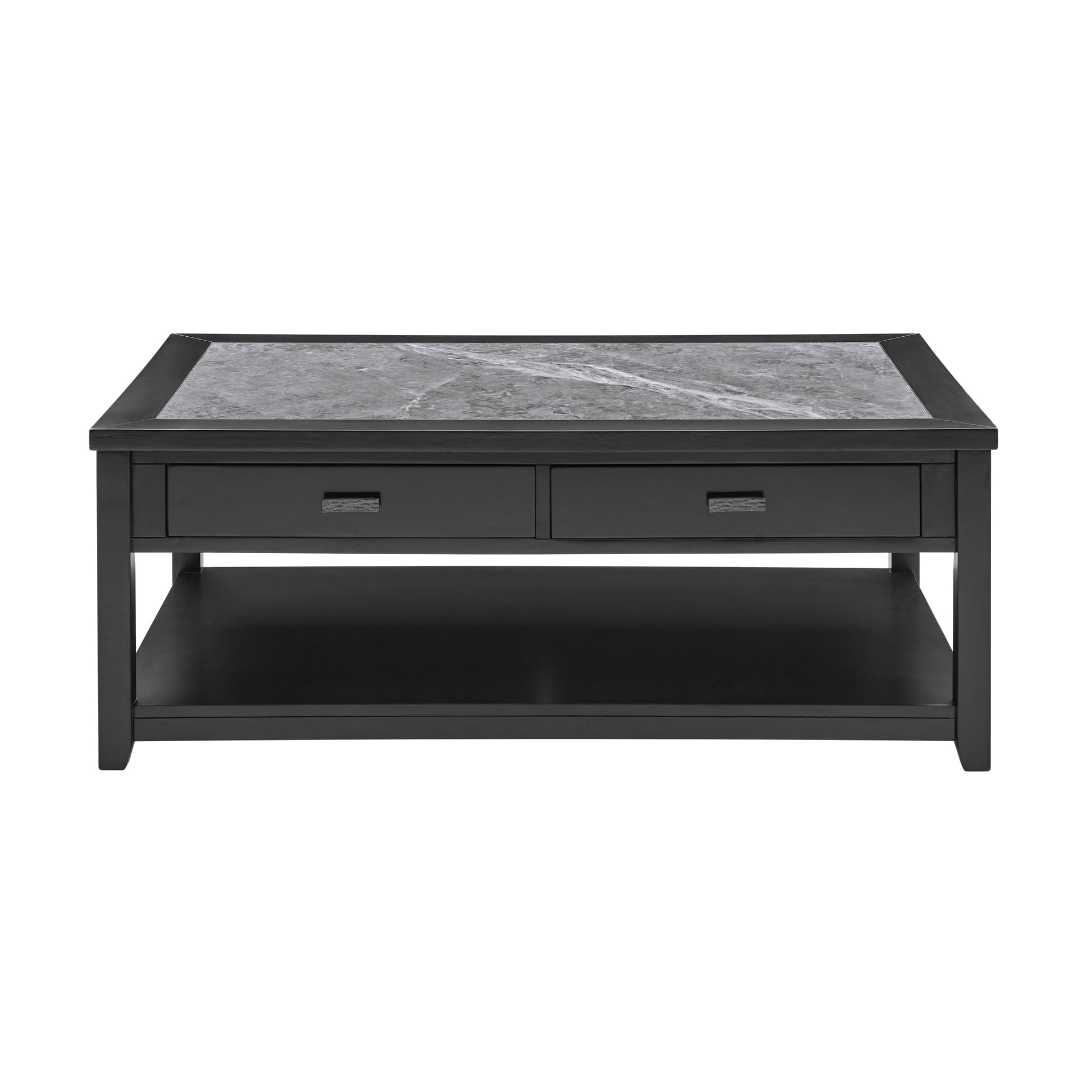 Sintered Stone Coffee Table, Black Finish - 9mm Stone, Wood Materials ...