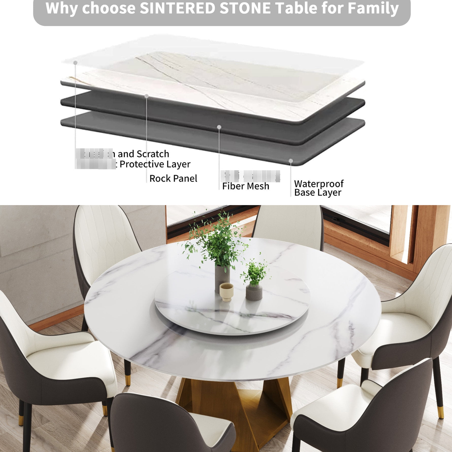Sintered Stone Dining Table+Stable Central European Base"-"Dining Room ...
