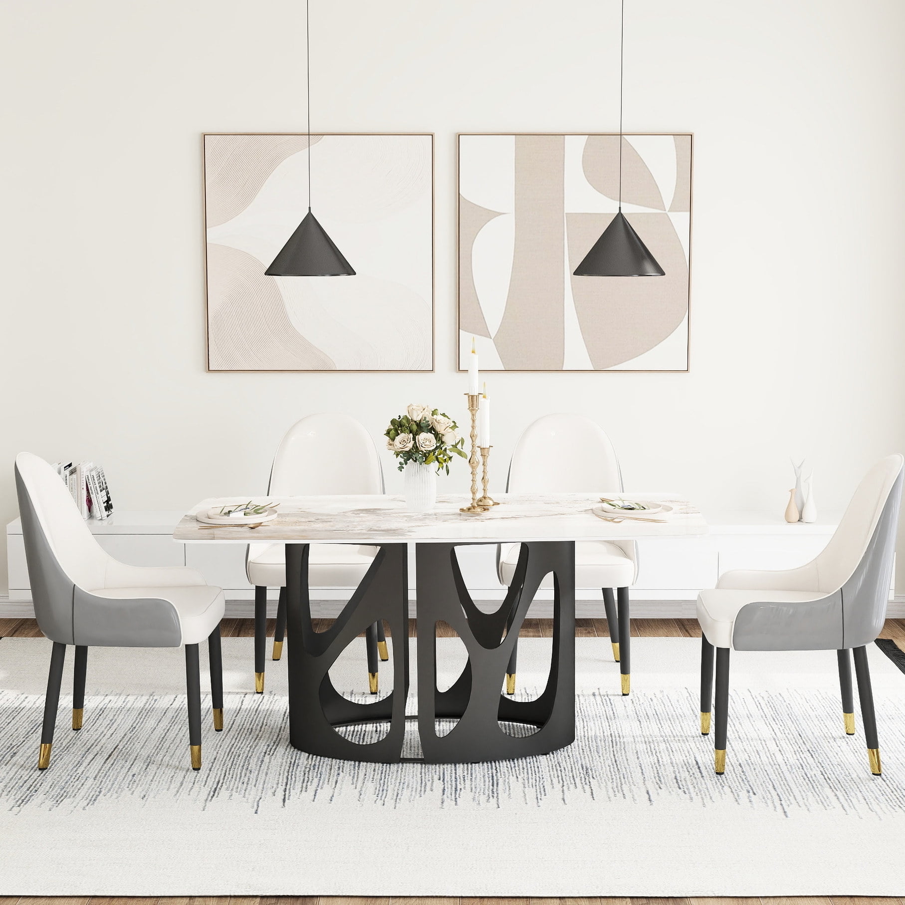 Sintered Stone Rectangular Dining Table - Anti-fouling, Easy to ...