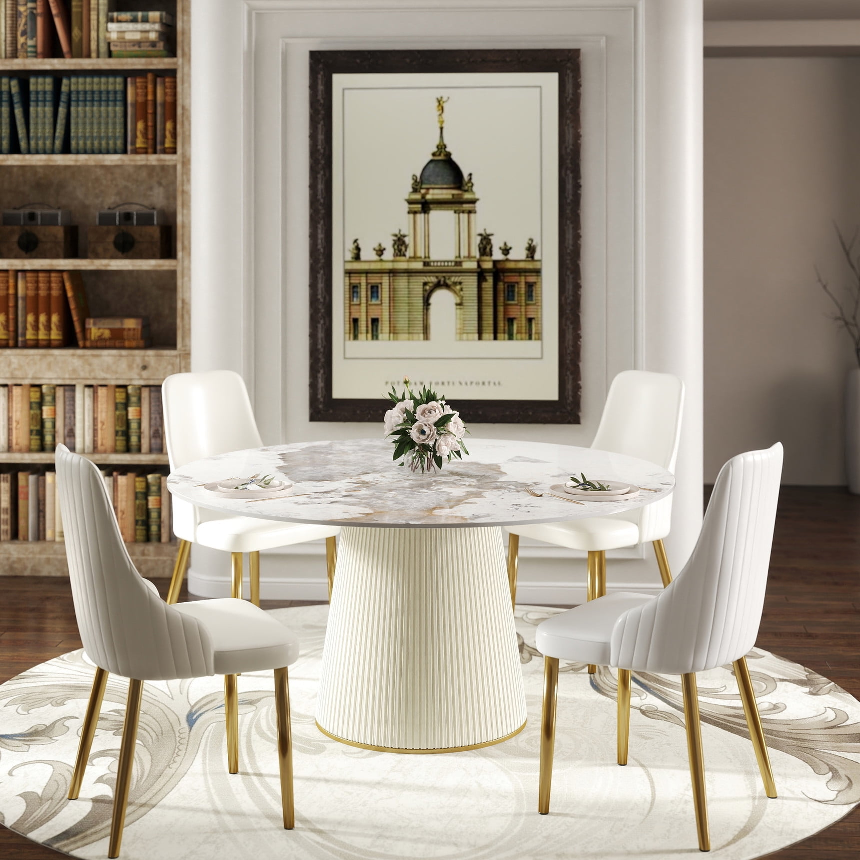 Sintered Stone Round Dining Table - No Radiation, for Dining Room ...