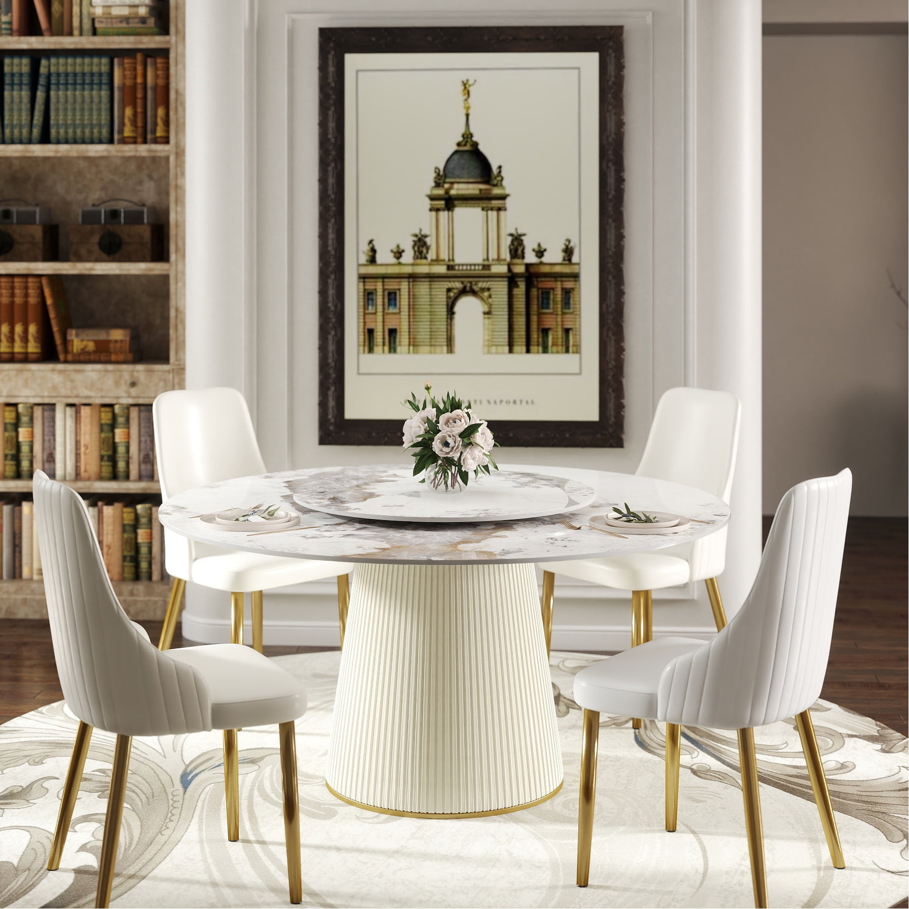 Sintered Stone Top, Rotating Disk - Family Dining Table Solution ...