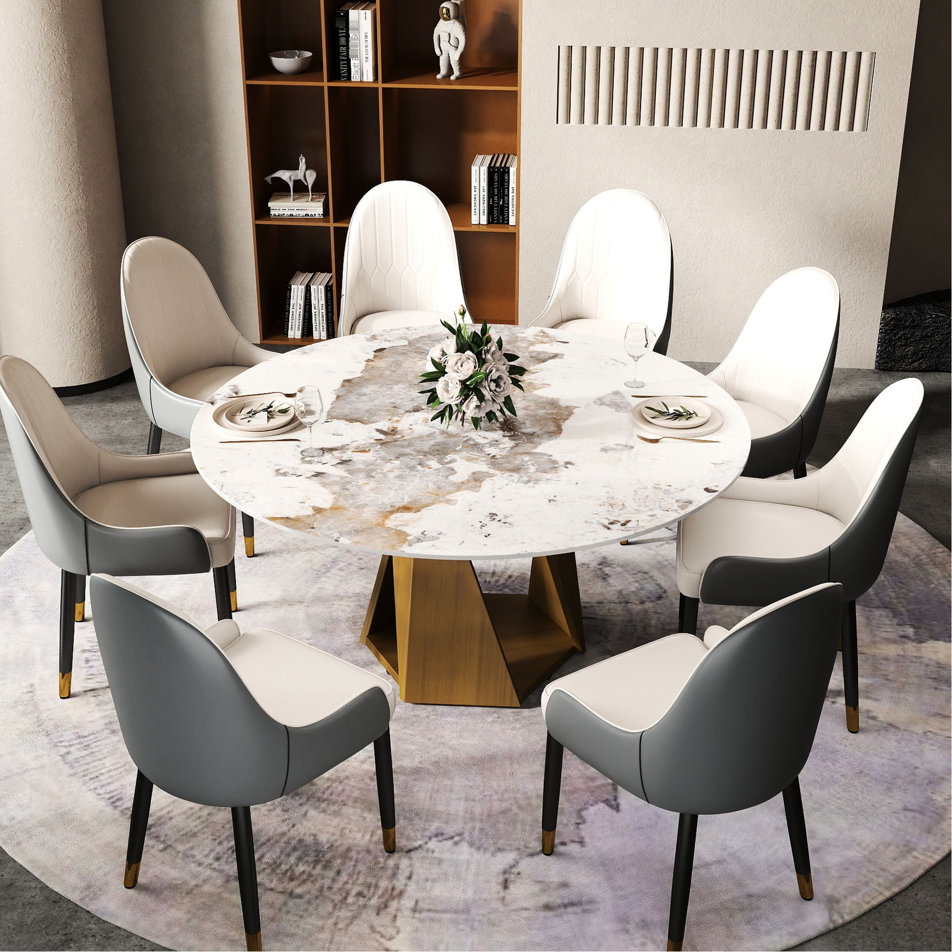 Sintered Stone Top Round Table+Medieval Simple Look"-"Dinner Party+Heat ...