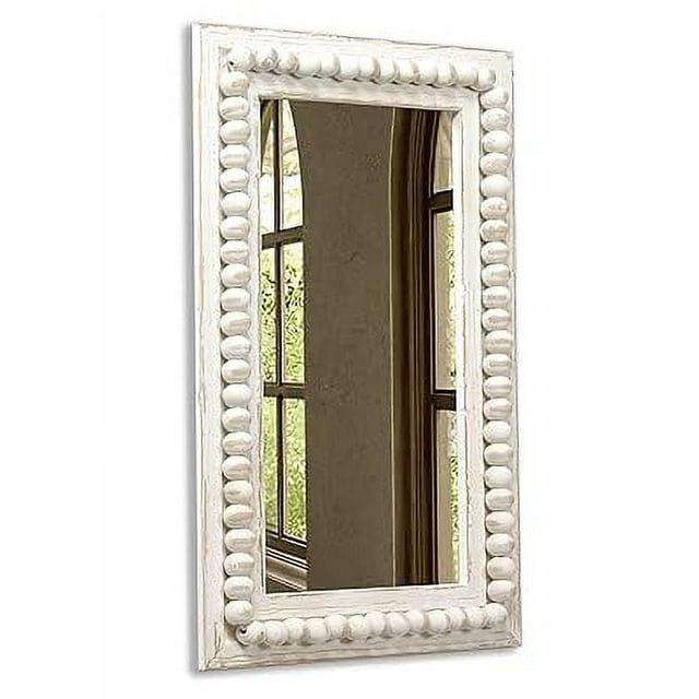 Sintosin Farmhouse Mirrors for Wall Decor with Beaded Border 24 ...